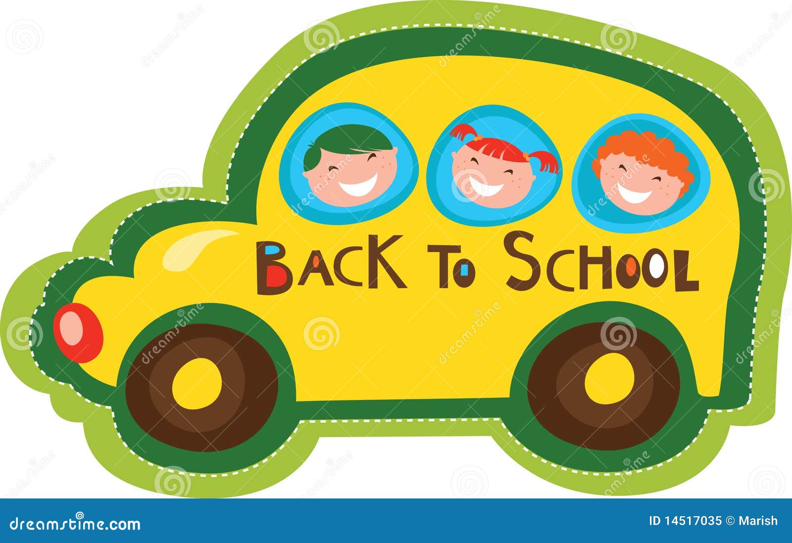 Back to school bus stock illustration. Illustration of kids - 14517035