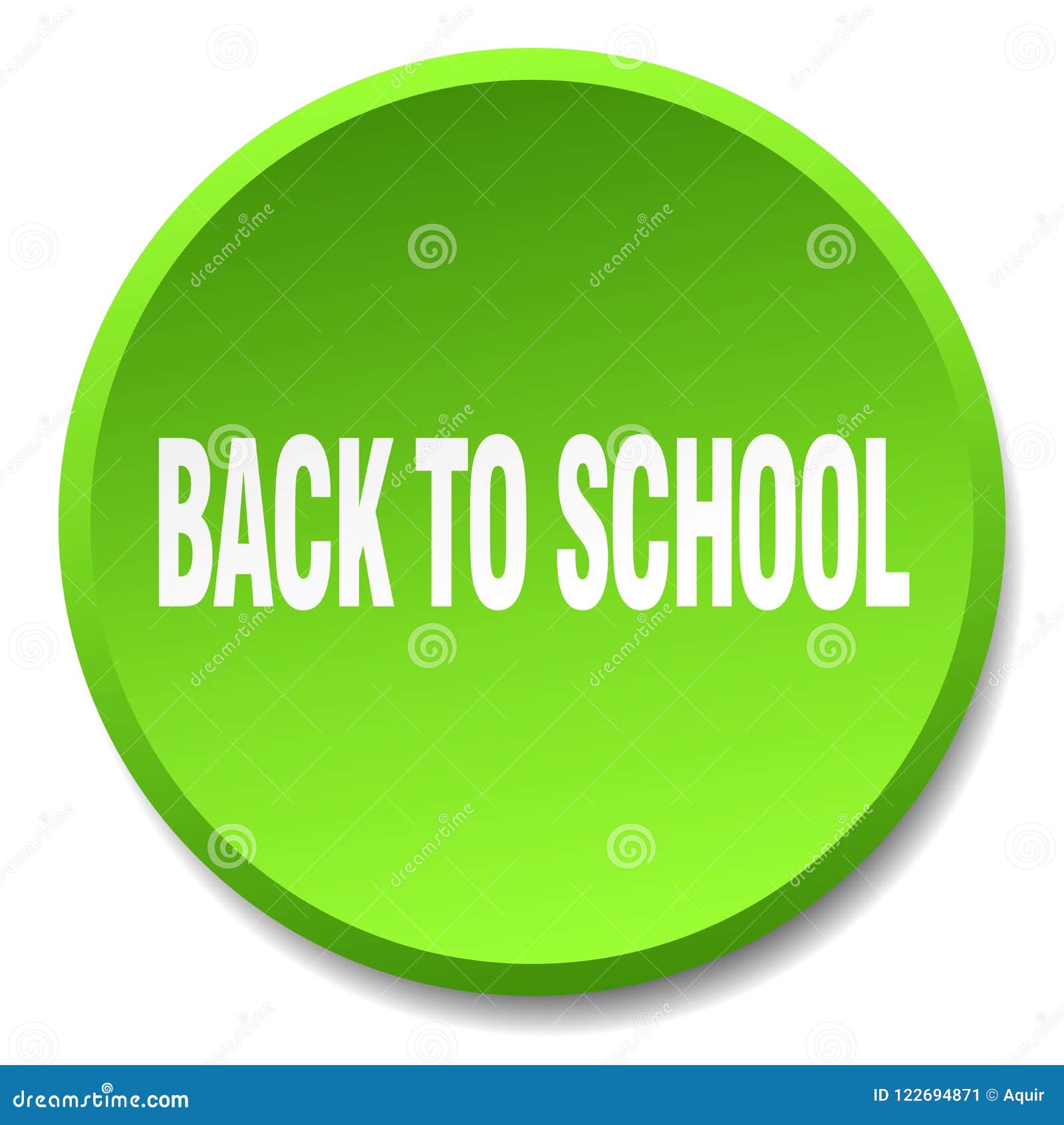 Back to school button stock vector. Illustration of push - 122694871