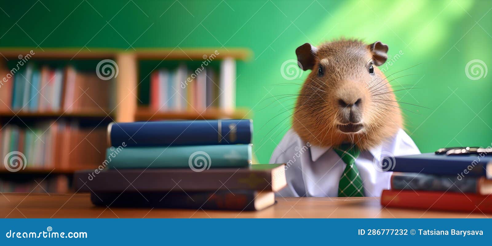 Back To School. Capibara Sit with Books Stock Illustration ...