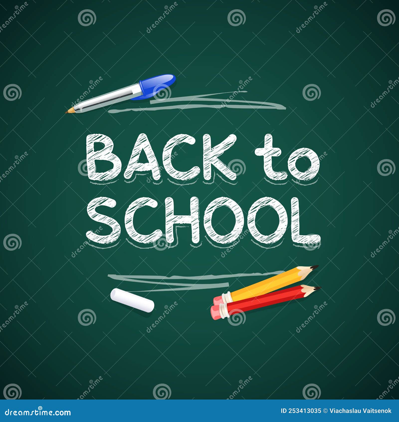 Back To School Chalk Lettering Stock Vector - Illustration of doodle ...
