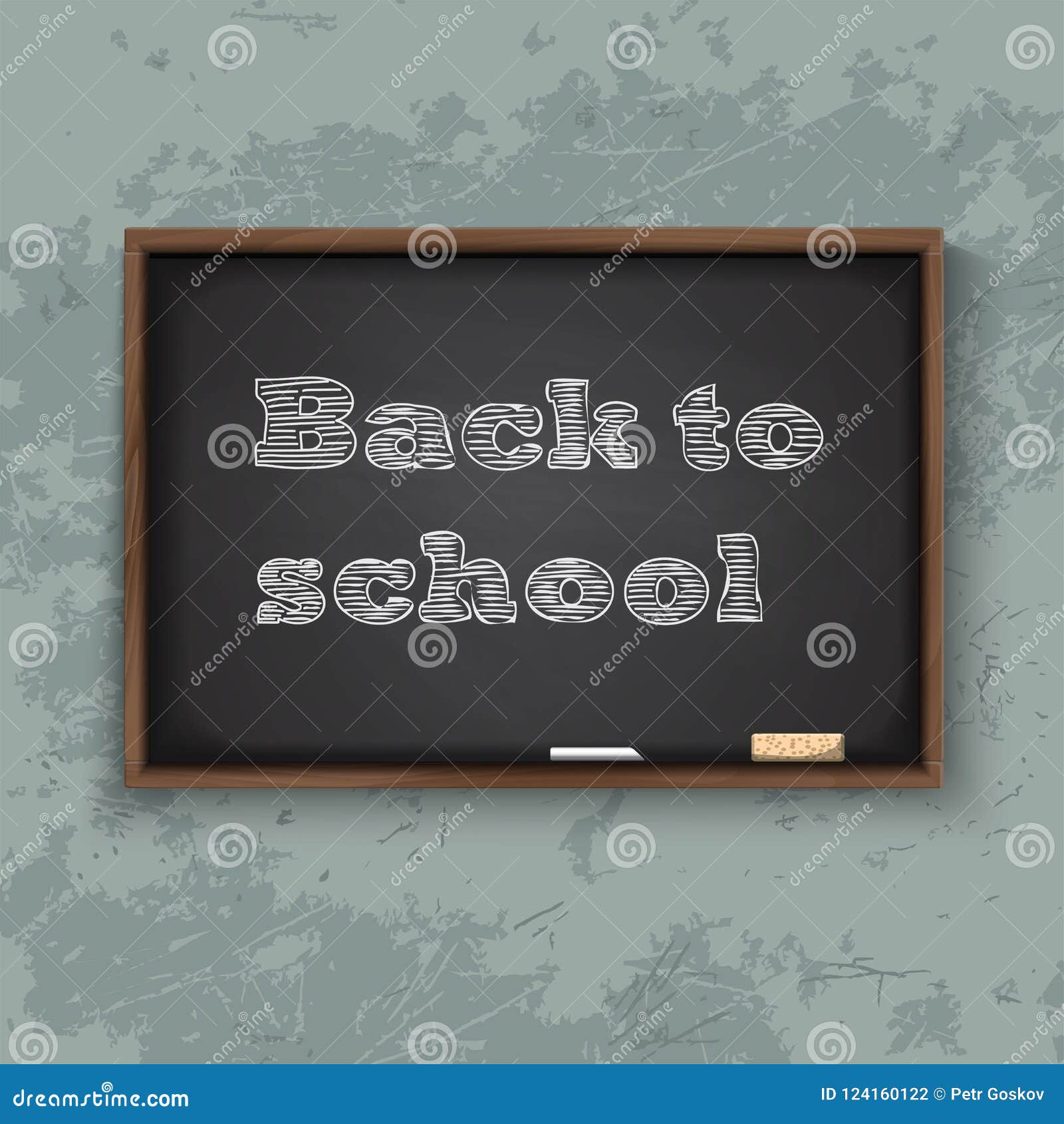 Back to School Chalkboard stock vector. Illustration of chalk - 124160122