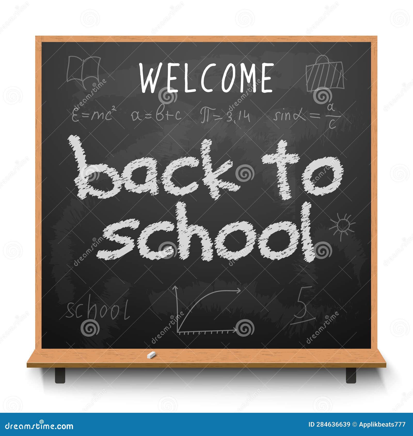 Back To School Chalkboard Design Lettering. Blackboard with Text Back ...