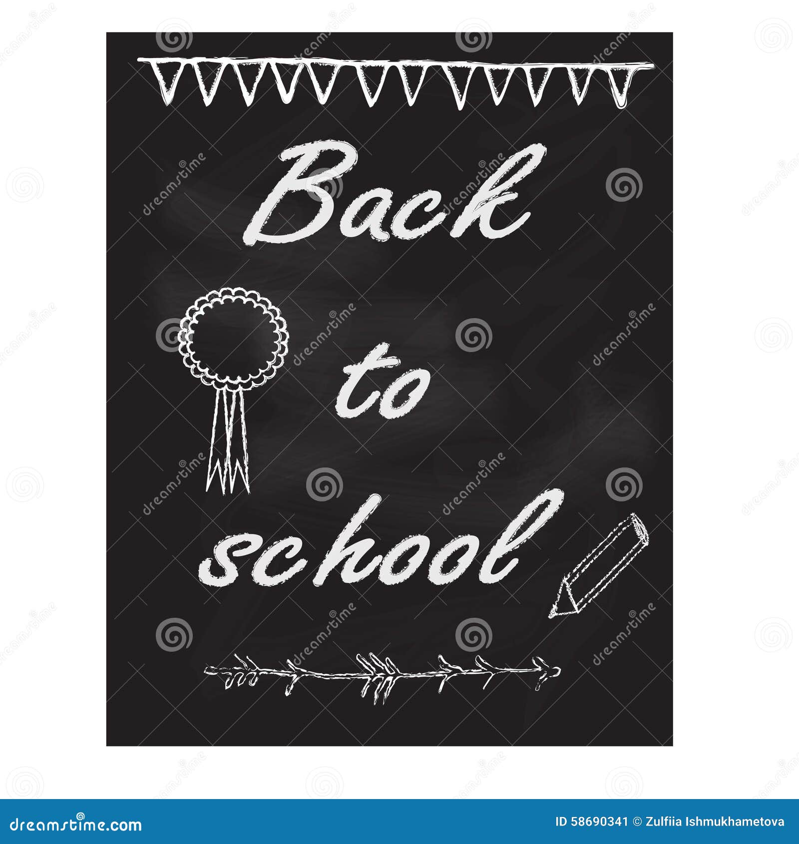 Back To School Chalkboard Design Template Stock Vector - Illustration ...
