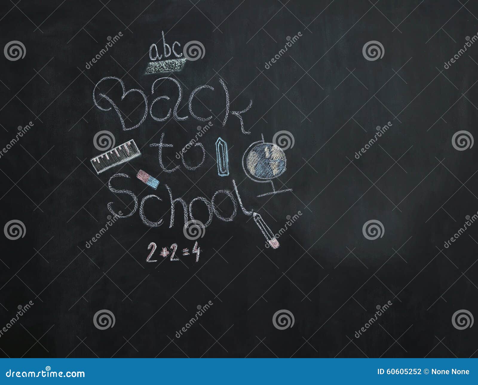 Back To School on Chalkboard Stock Photo - Image of camera, knowledge ...