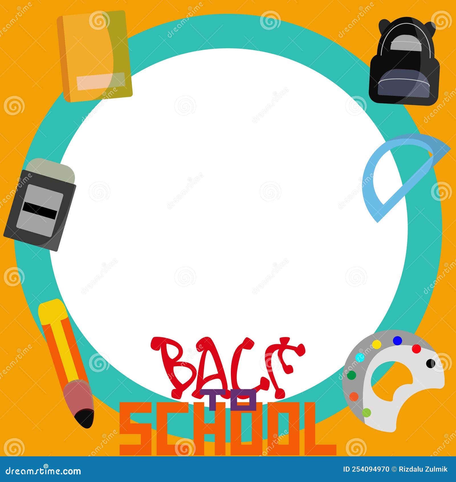 Back To School Circle Theme Background Stock Vector - Illustration of ...