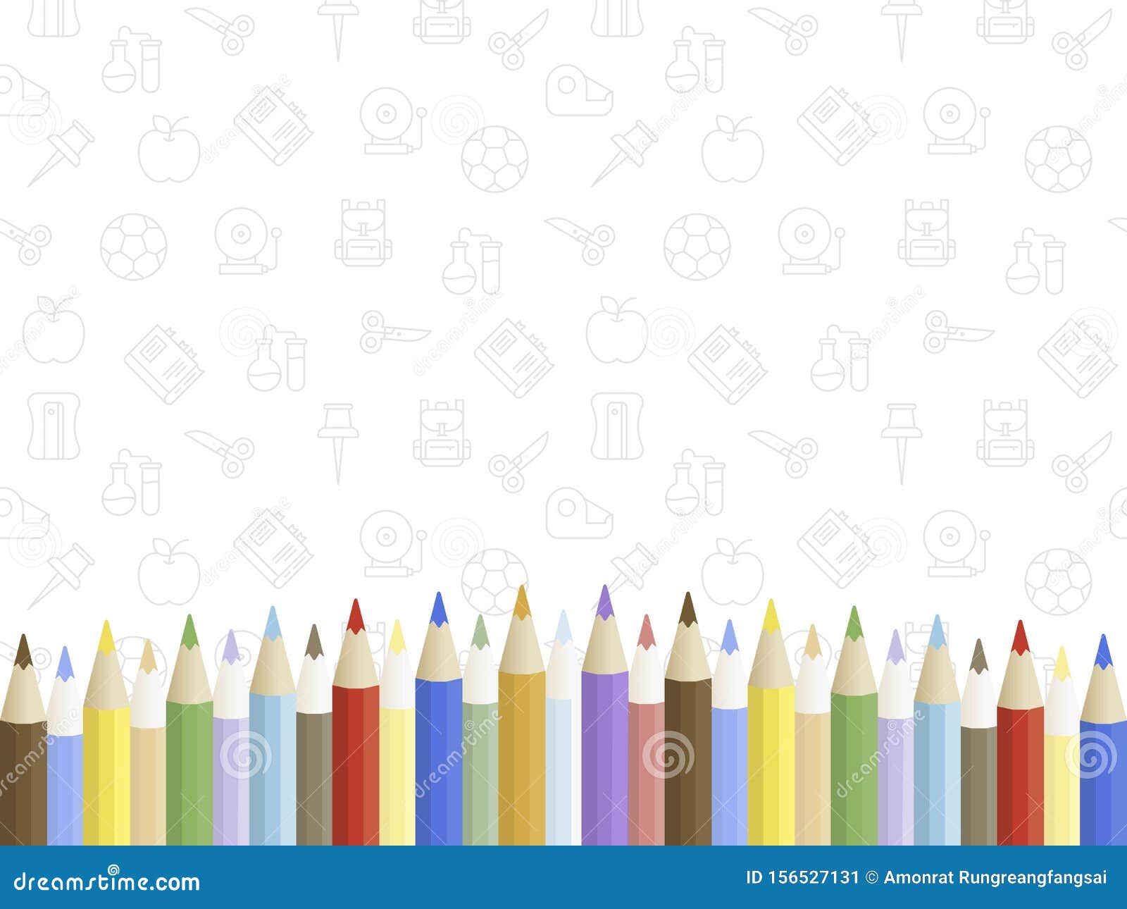 Back To School, Colored Pencil Poster Template Stock Vector ...