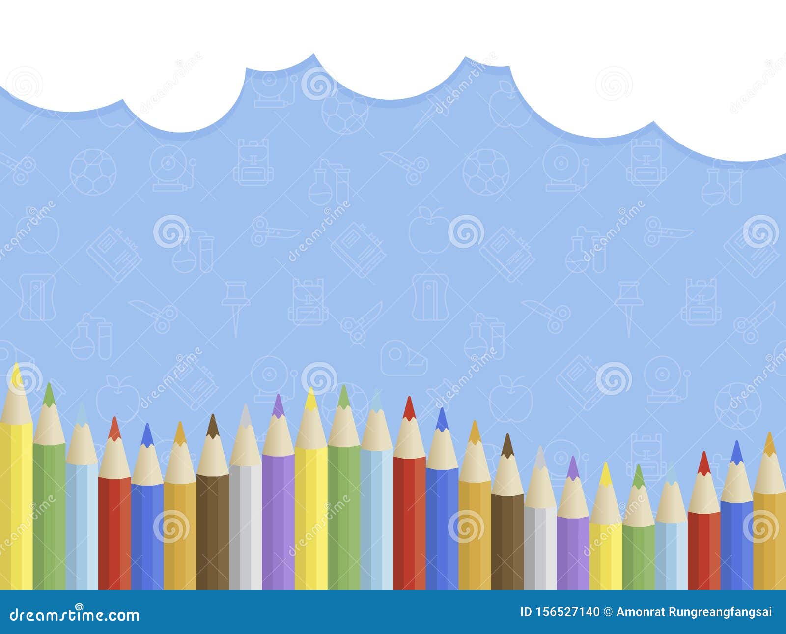 Back To School, Colored Pencil Poster Template Stock Vector ...