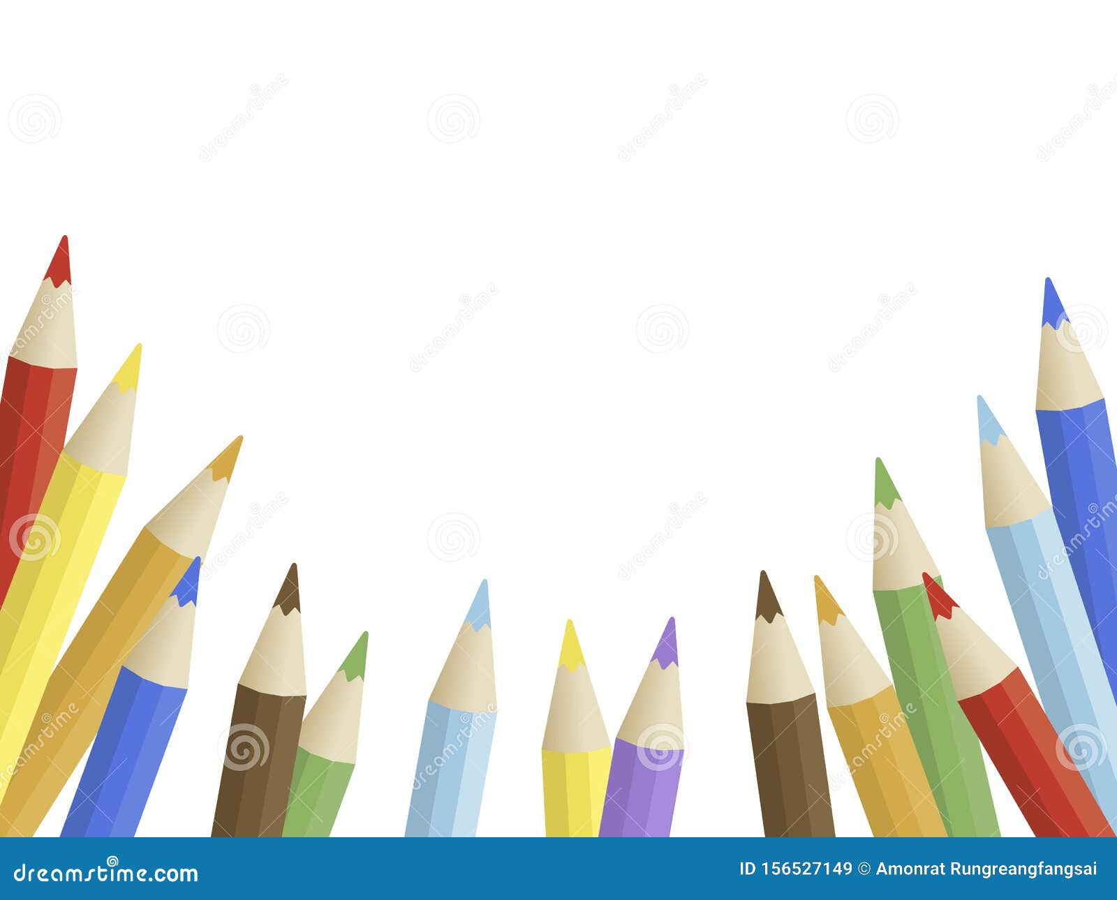 Back To School, Colored Pencil Poster Template Stock Vector ...