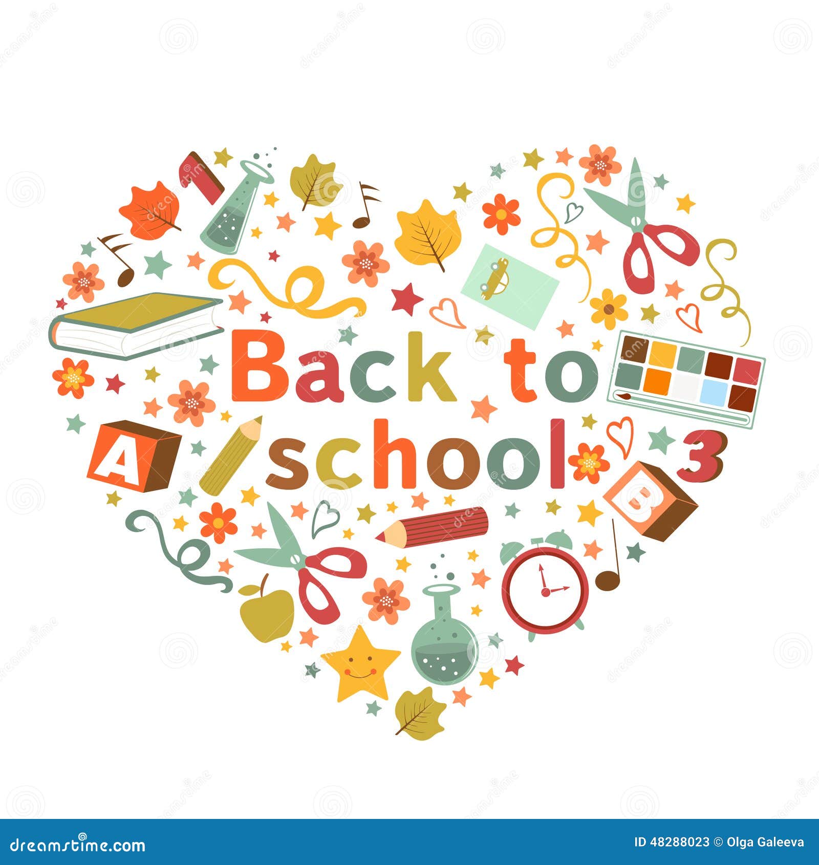 Back To School Colorful Composition Stock Vector - Illustration of ...