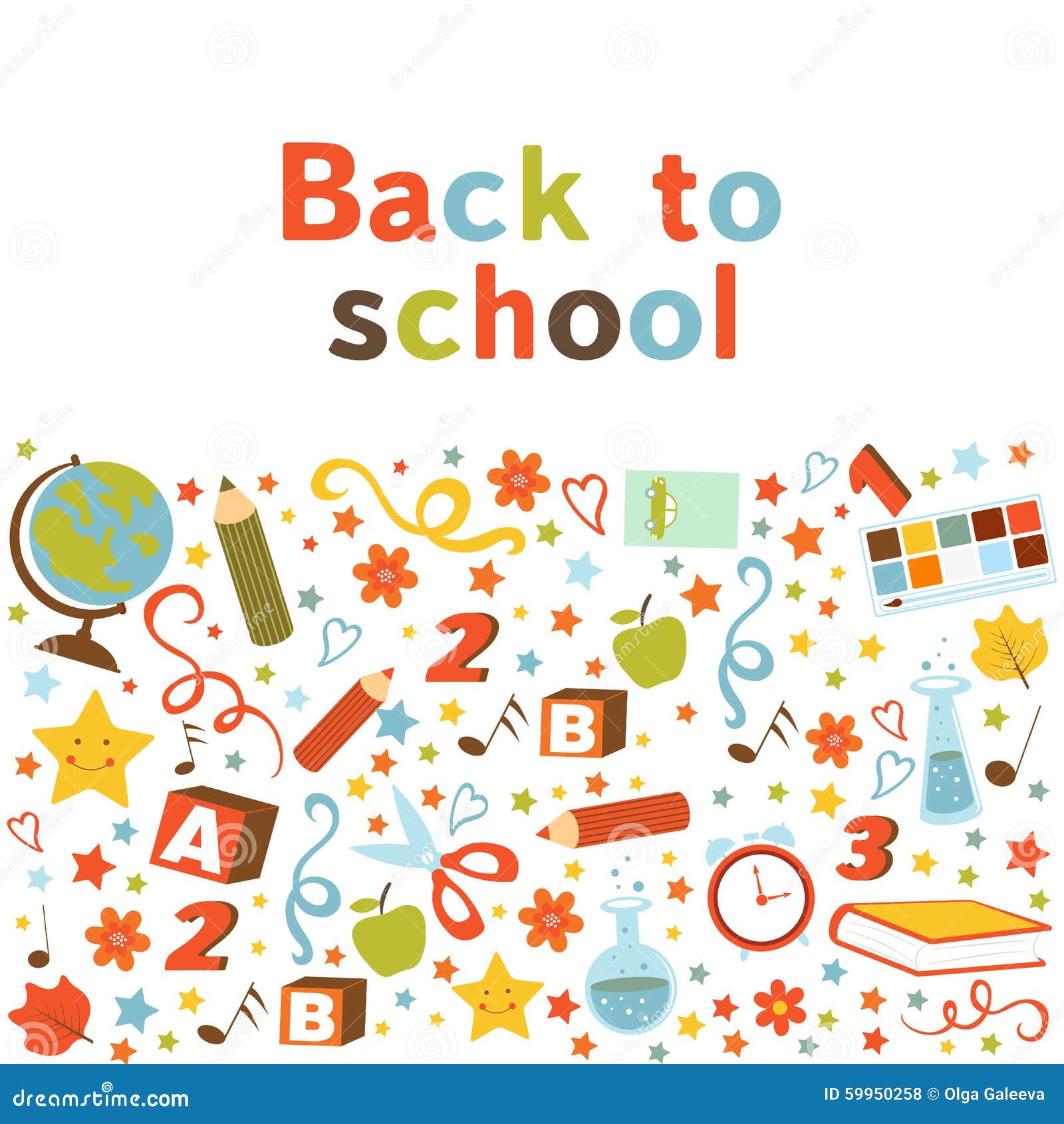 Back To School Colorful Composition Stock Vector - Illustration of ...