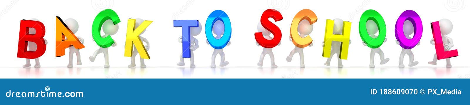 Back To School - Colorful Letters - 3D Illustration Stock Illustration ...