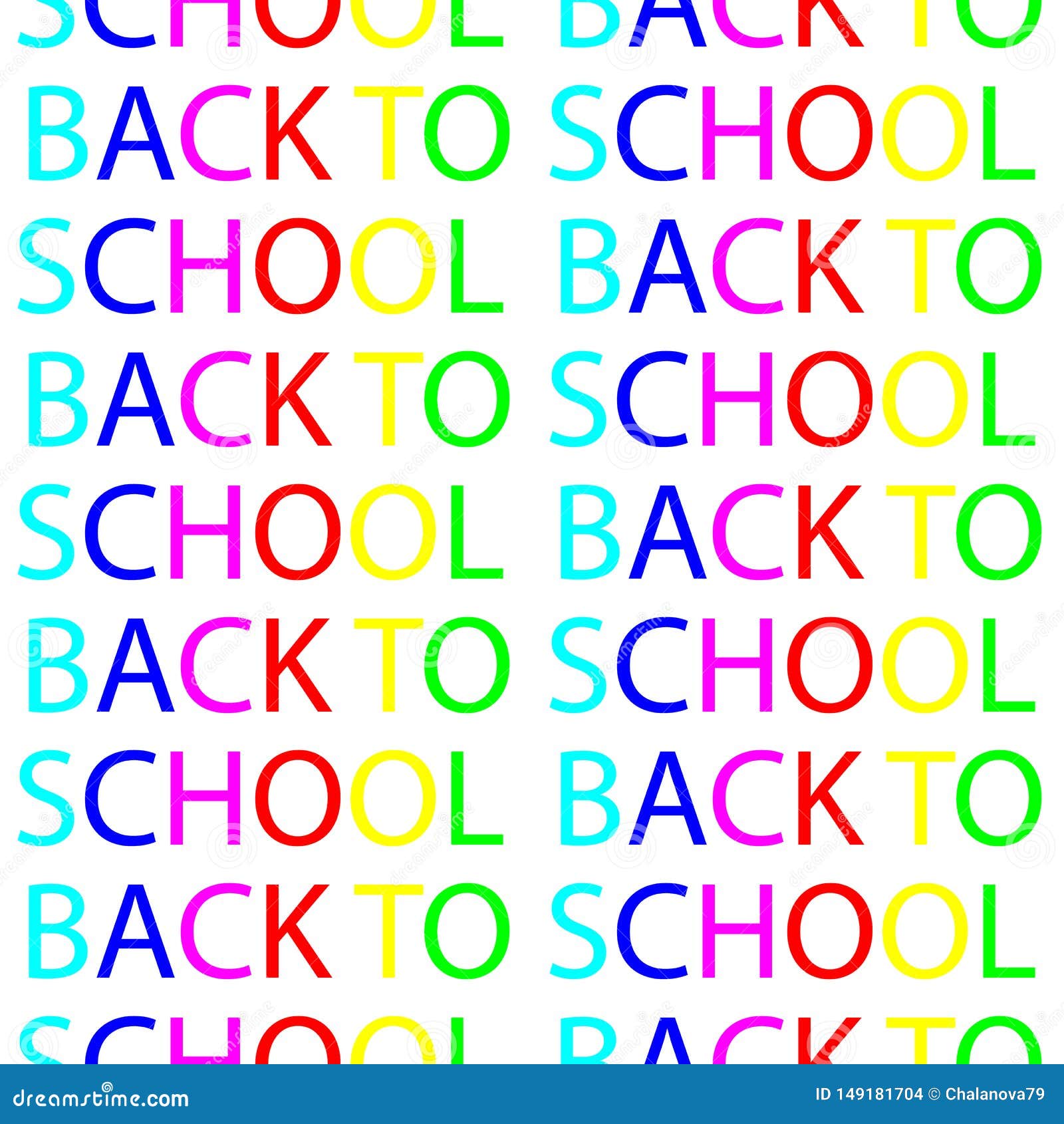 Back To School Colorful Typographic Seamless Pattern Design Template ...