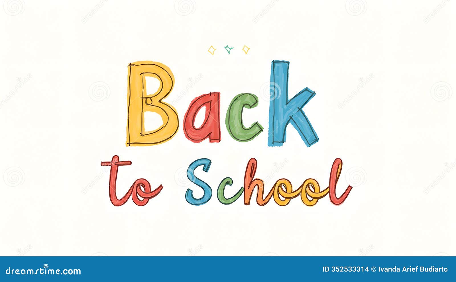 Back To School Colorful Typography. Concept of Education, Learning, and ...