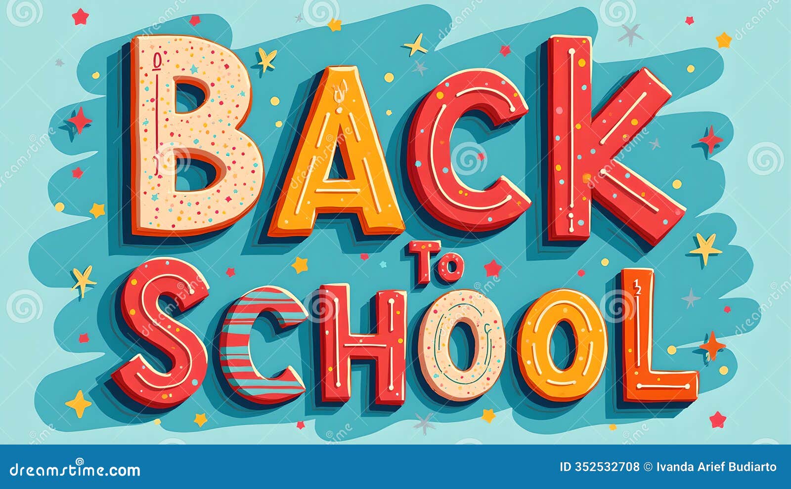 Back To School Colorful Typography. Concept of Education, Learning, and ...