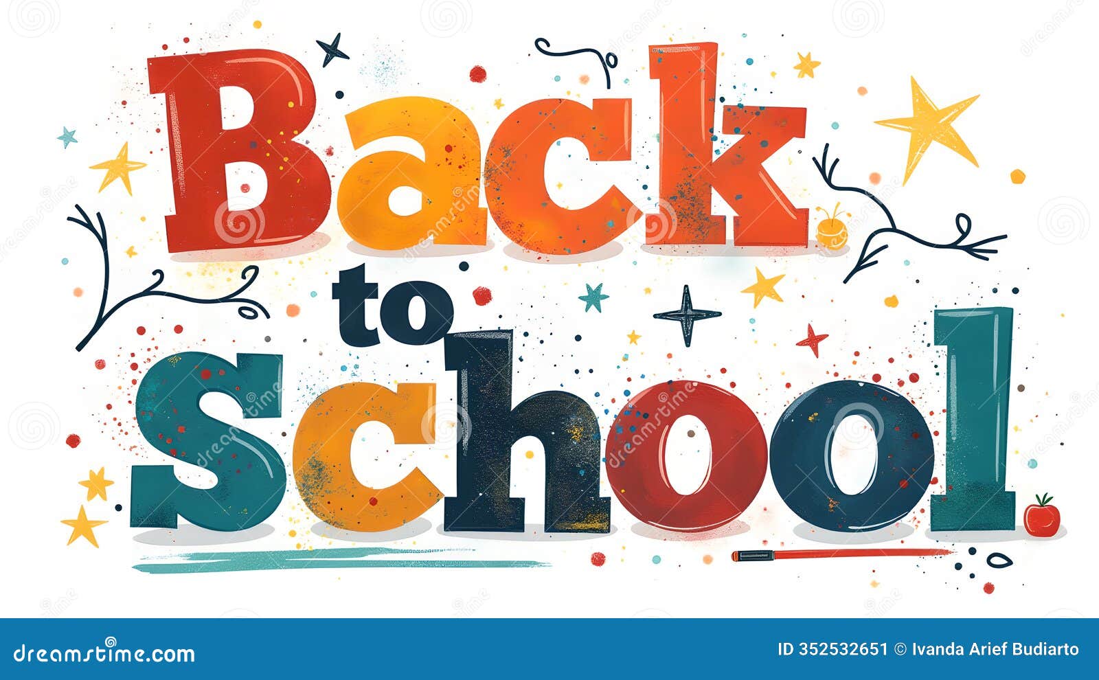 Back To School, Colorful Typography Design Stock Illustration ...