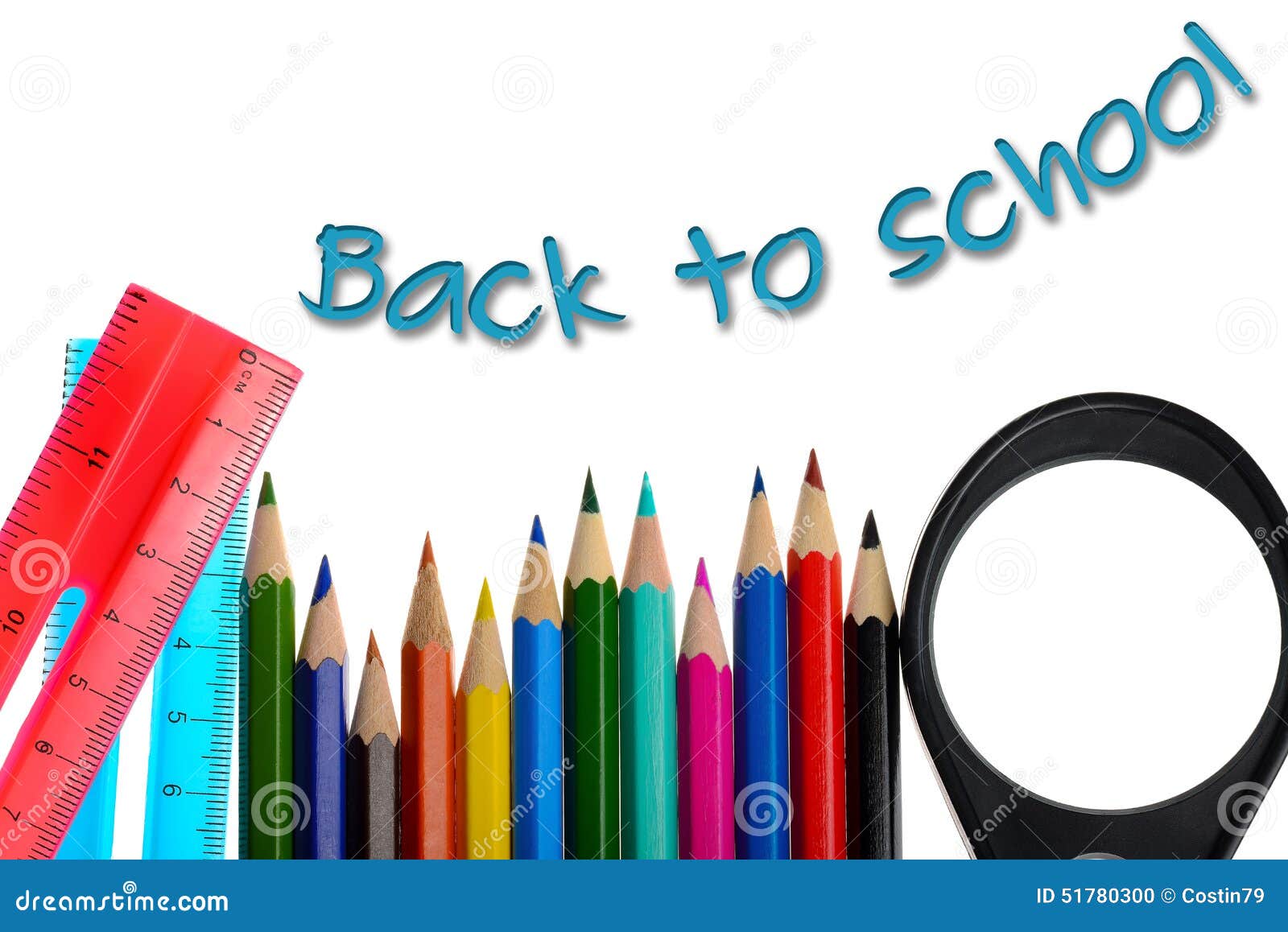 Back To School - Coloring Crayons And Ruler Stock Photo | CartoonDealer ...