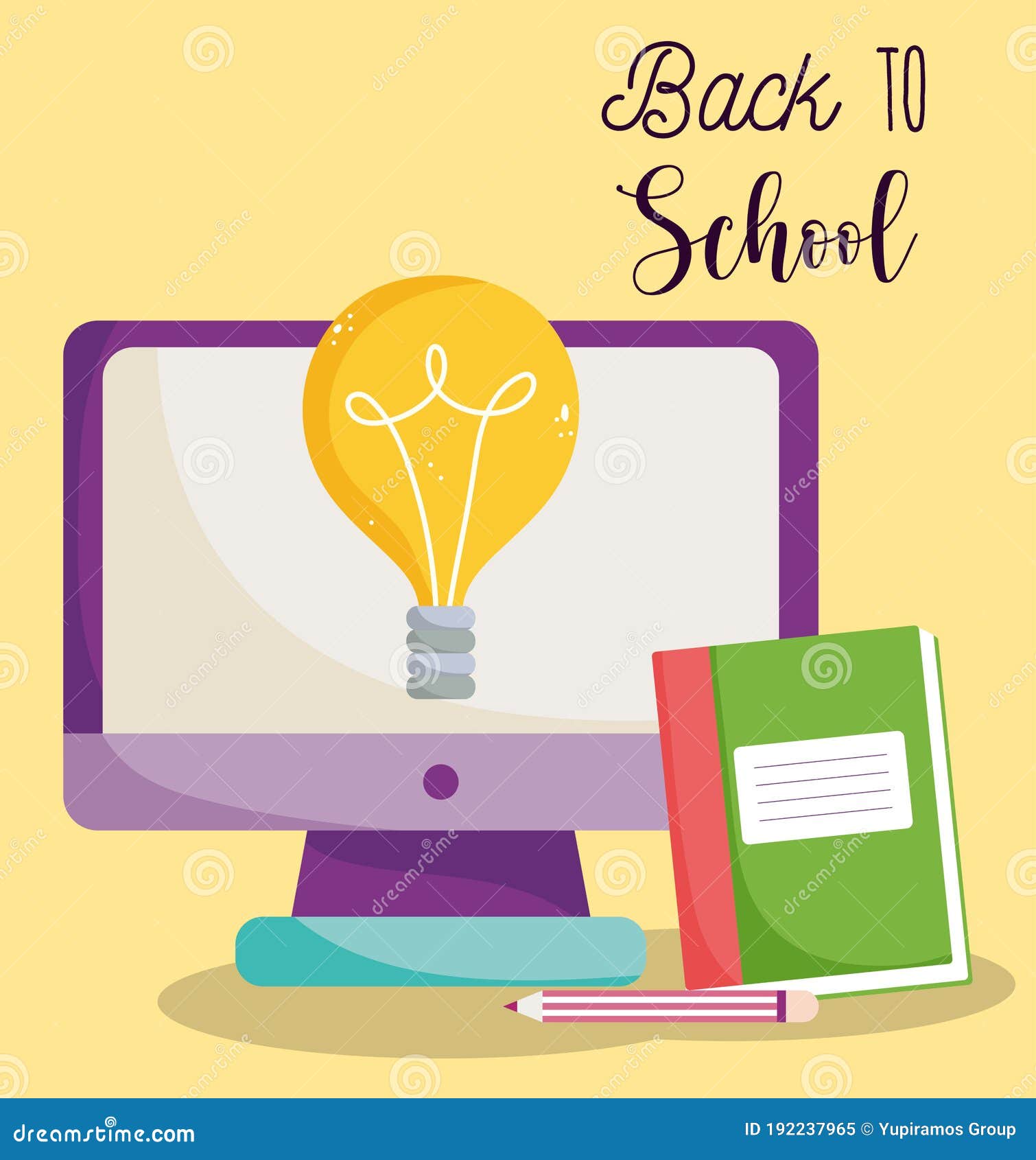 Back To School, Computer Notebook Pencil Idea Elementary Education ...