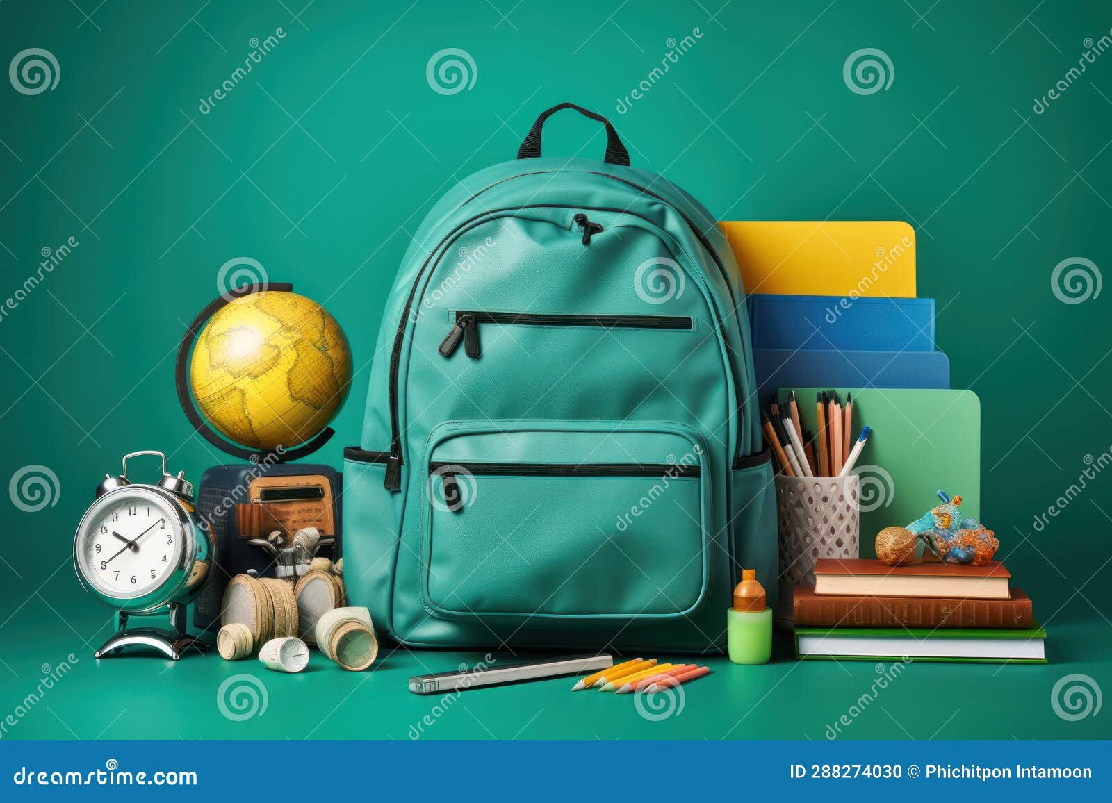 Back To School Concept with Backpack, Generative Ai Stock Illustration ...