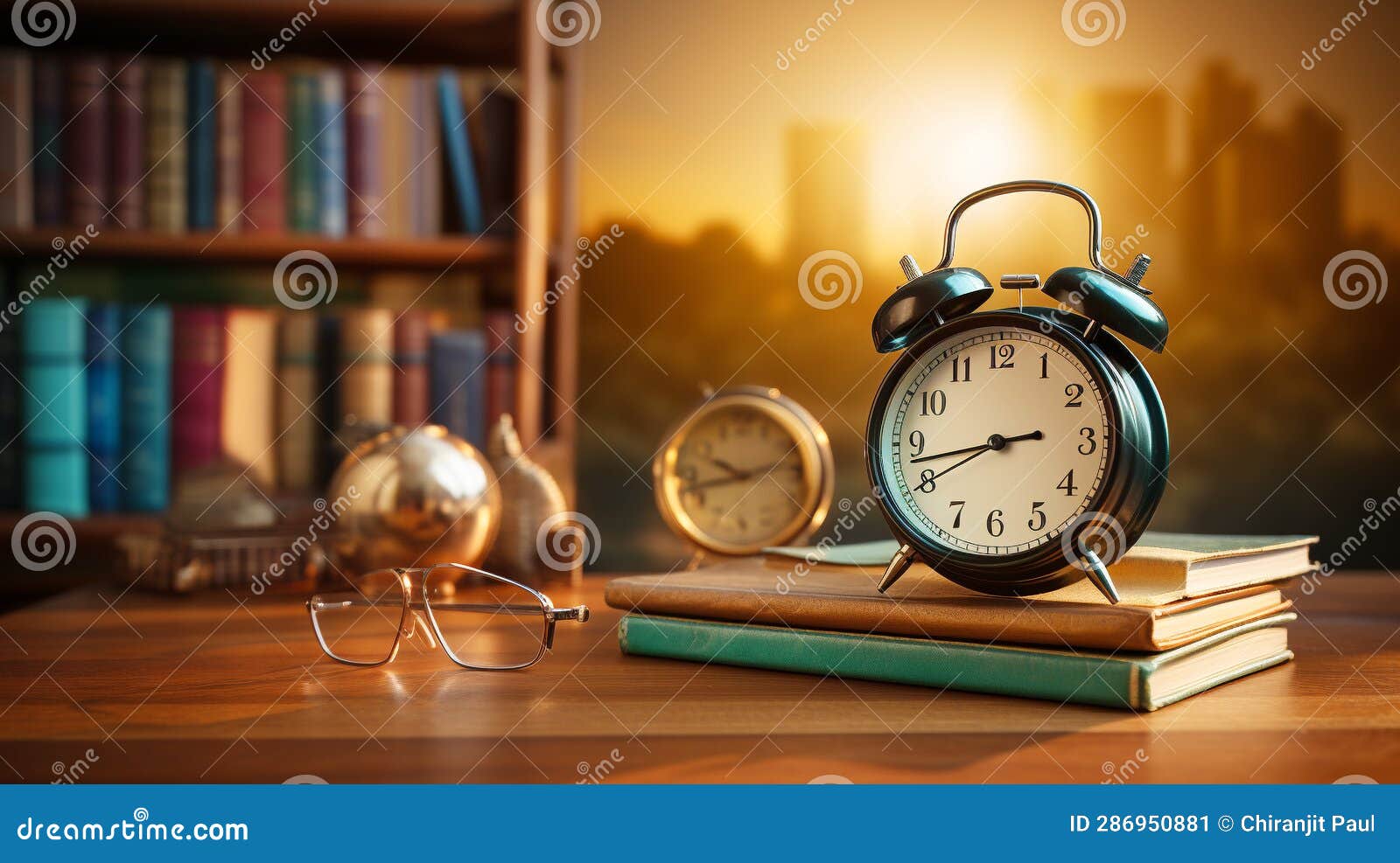 Back To School Concept with Book and Clock, Clock on Book Stock Image ...