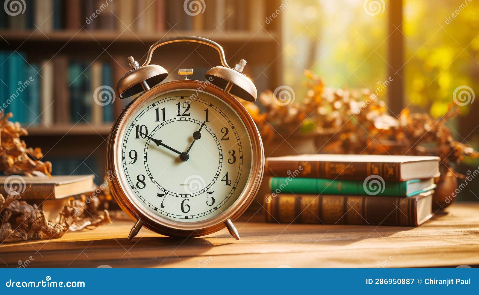 Back To School Concept with Book and Clock, Clock on Book Stock Image ...