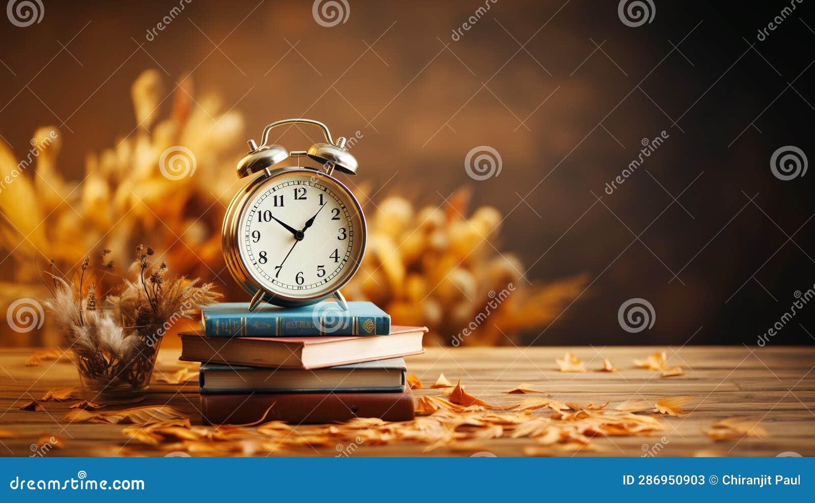 Back To School Concept with Book and Clock, Clock on Book Stock Image ...