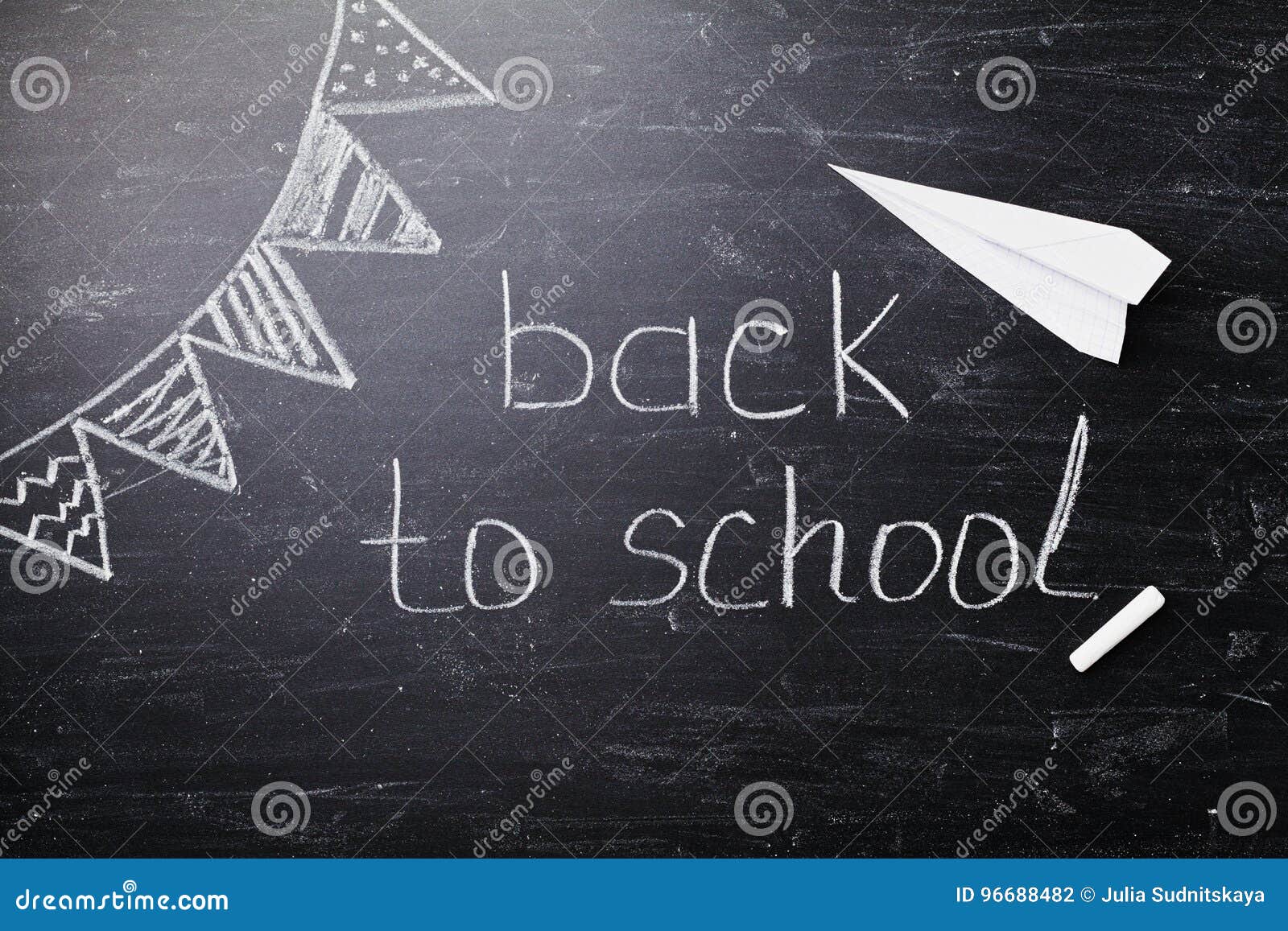 Back To School Concept on Chalkboard Top View. Stock Photo - Image of ...