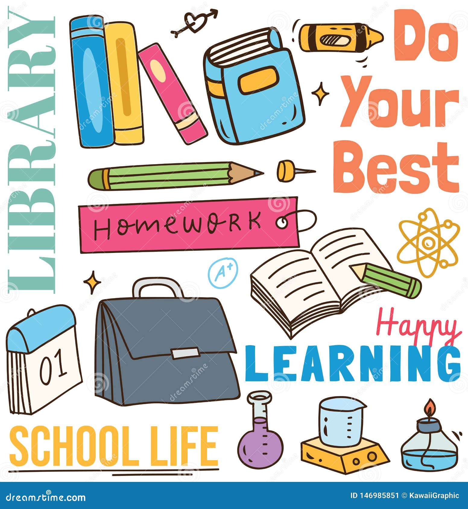 Back To School Concept Doodle Background Stock Illustration ...