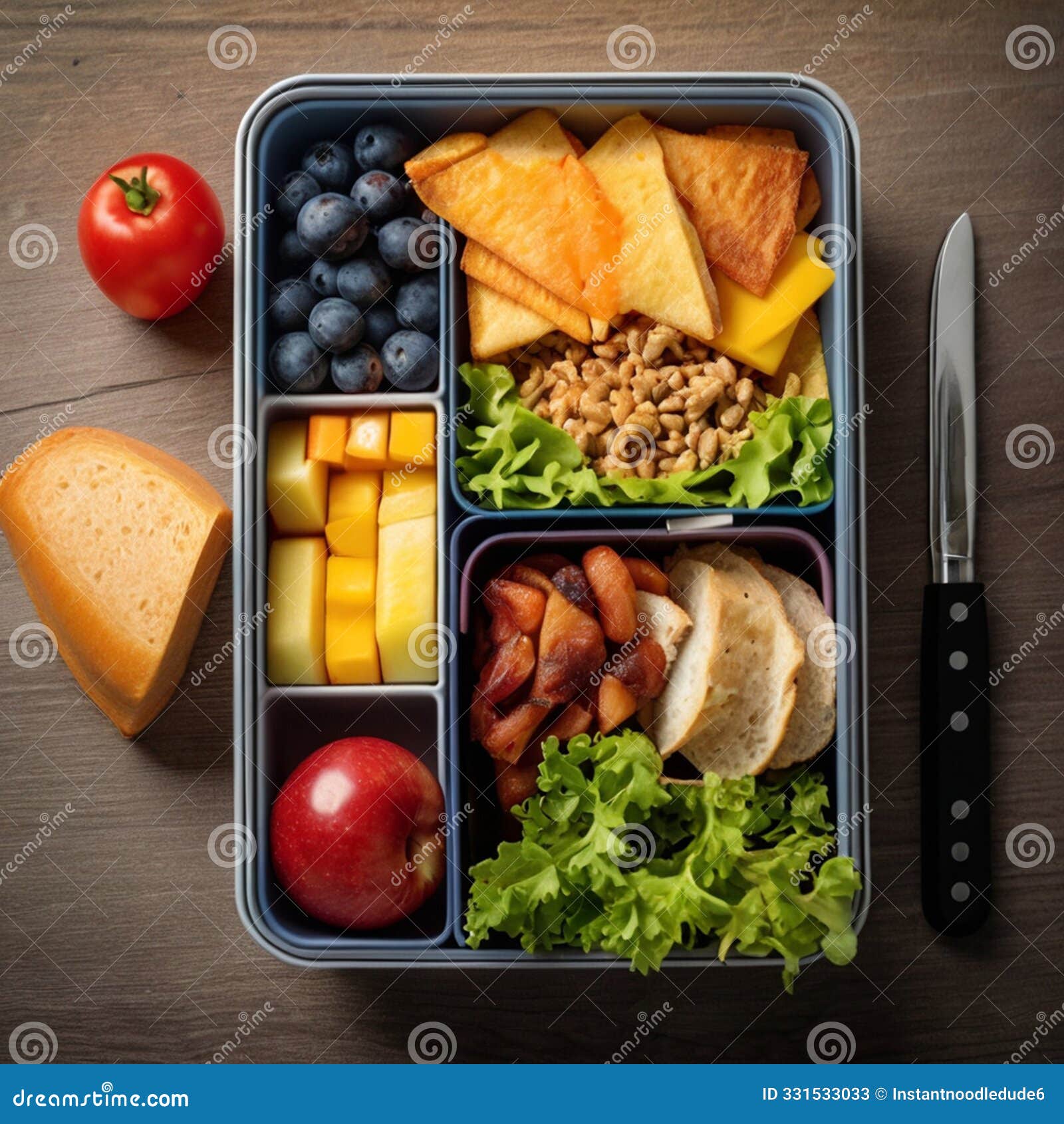 Healthy Lunch Box on Table from Above. Back To School Concept. Stock ...