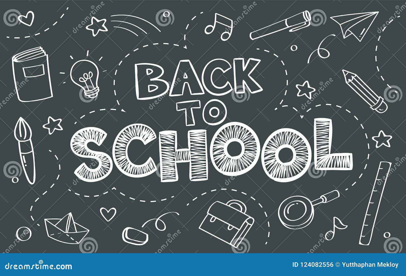 Back To School Blackboard Poster Stock Illustrations – 6,086 Back To ...