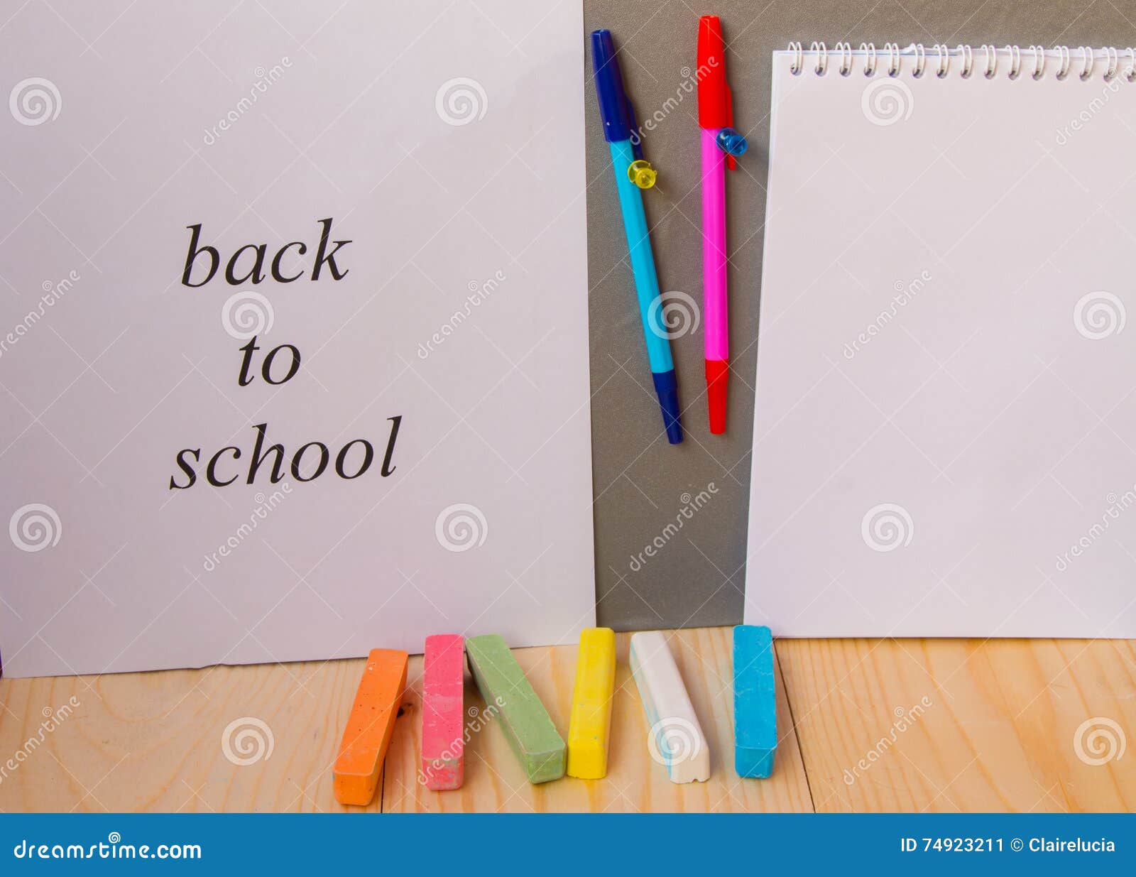 Back To School Concept, a Pen, Notepad, Chalk Stock Image - Image of ...