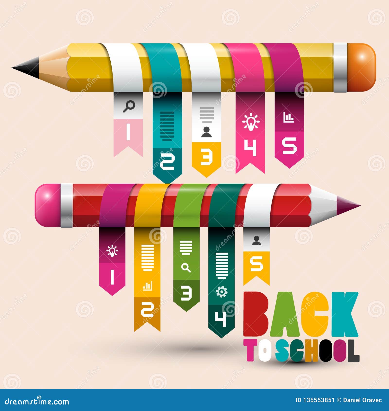Back To School Concept with Pencils. Stock Vector - Illustration of ...