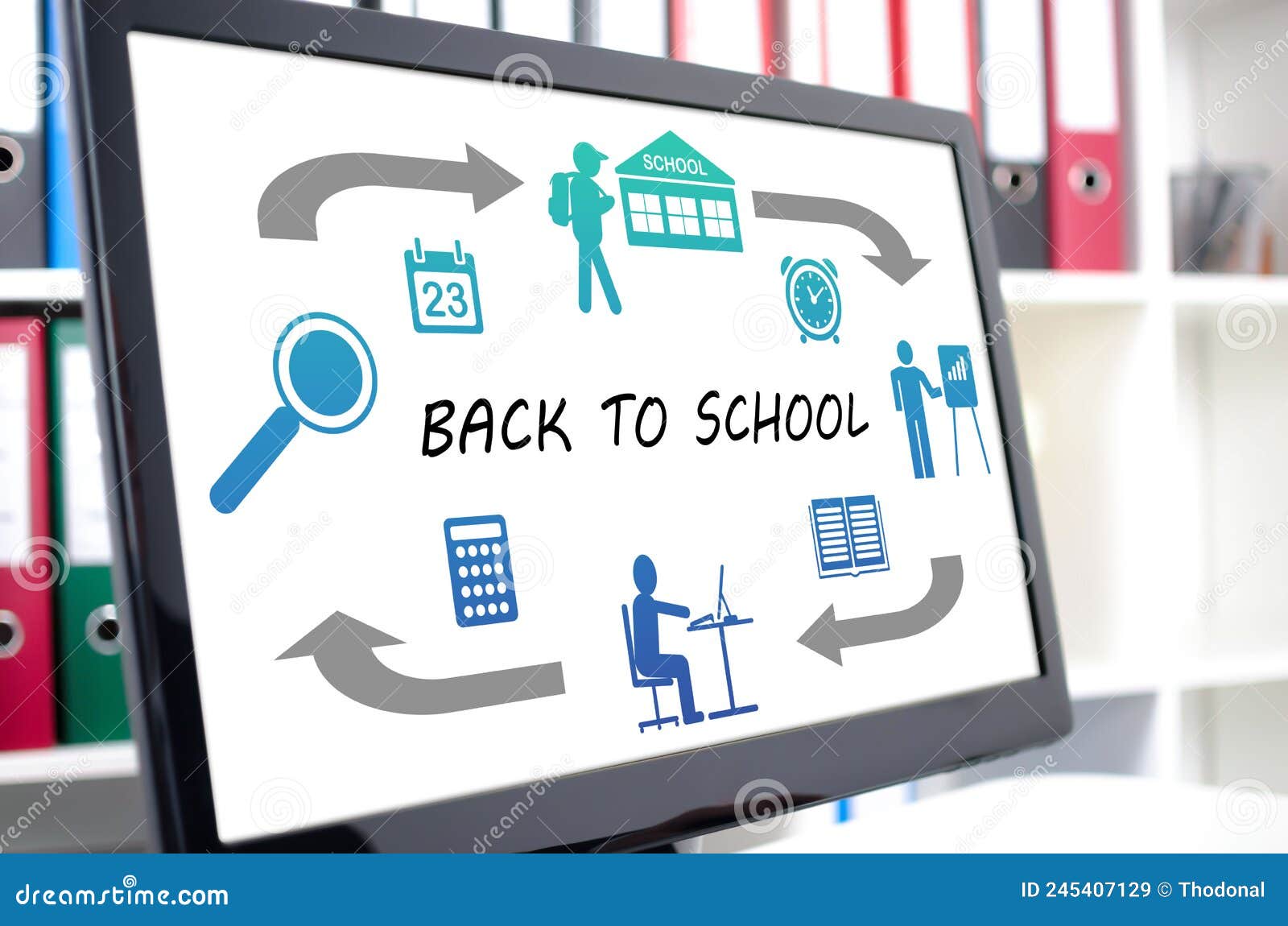 Back To School Concept on a Computer Screen Stock Image - Image of ...