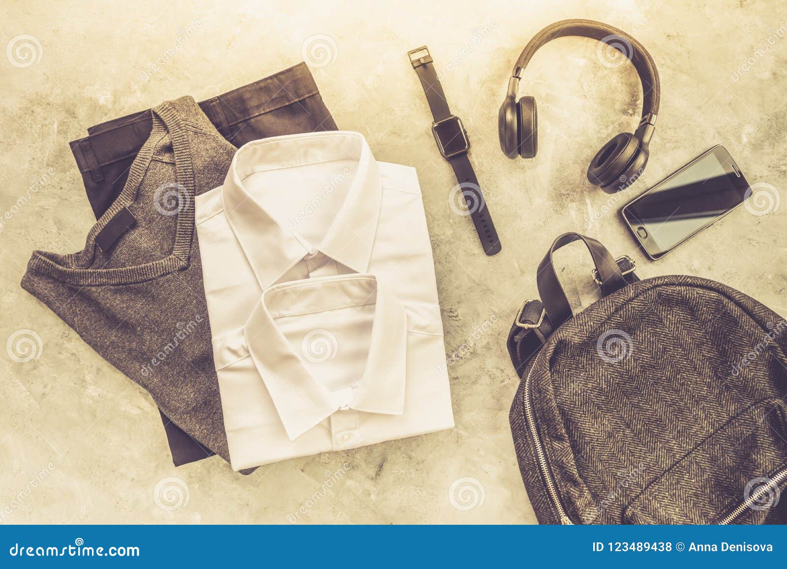 Back To School Concept with Uniform and Electronic Devices Stock Photo ...