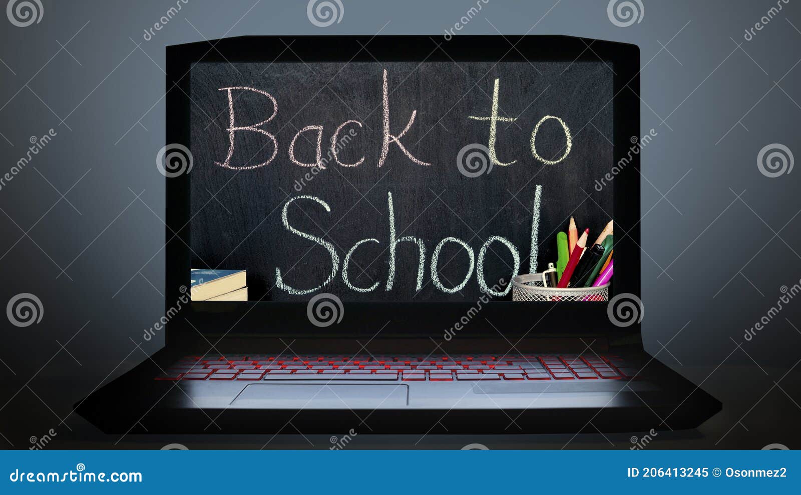 Back To School Concept Visual on Computer Screen. Online School ...