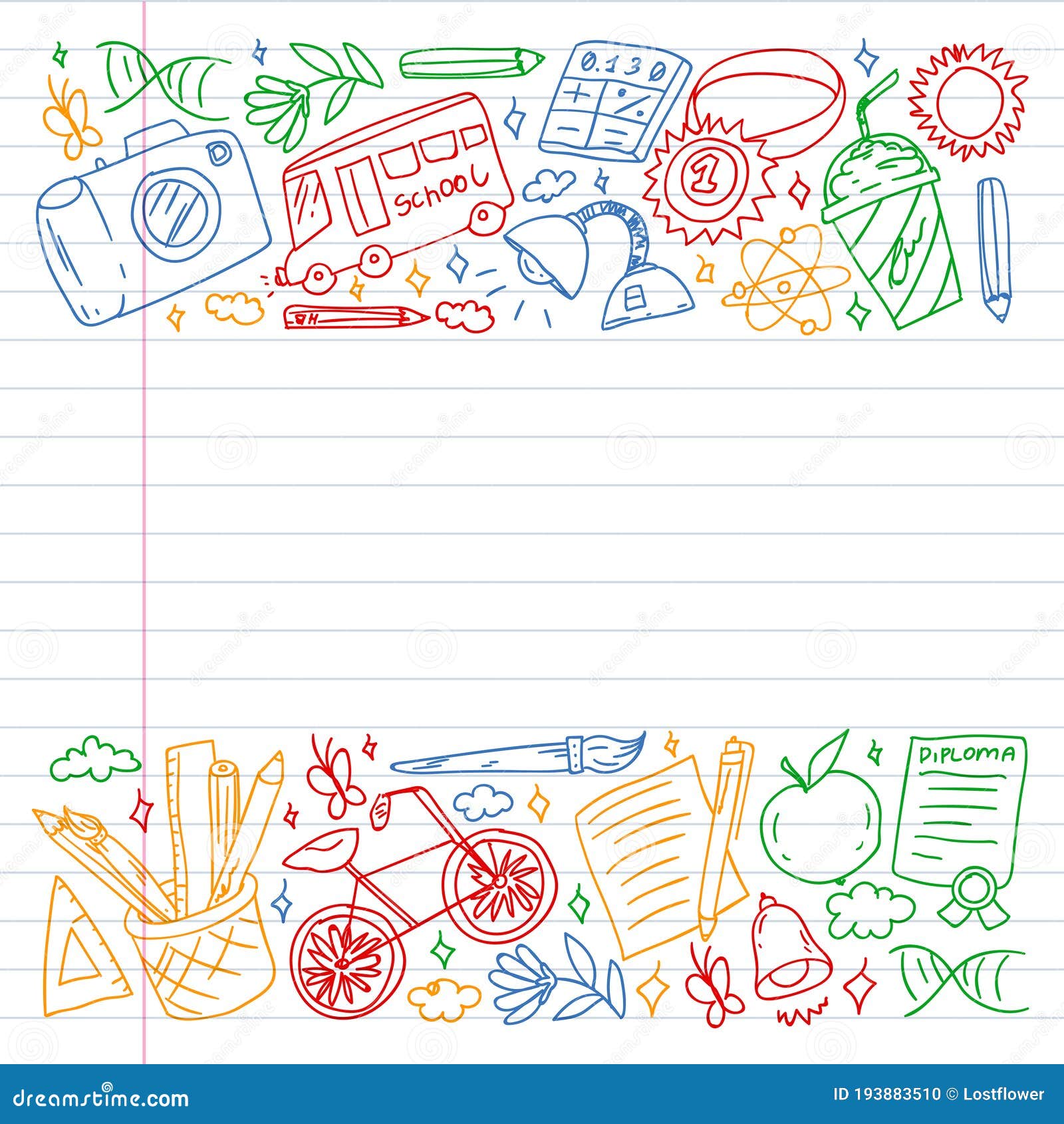 Back To School. Creativity and Imagination. Stock Vector - Illustration ...