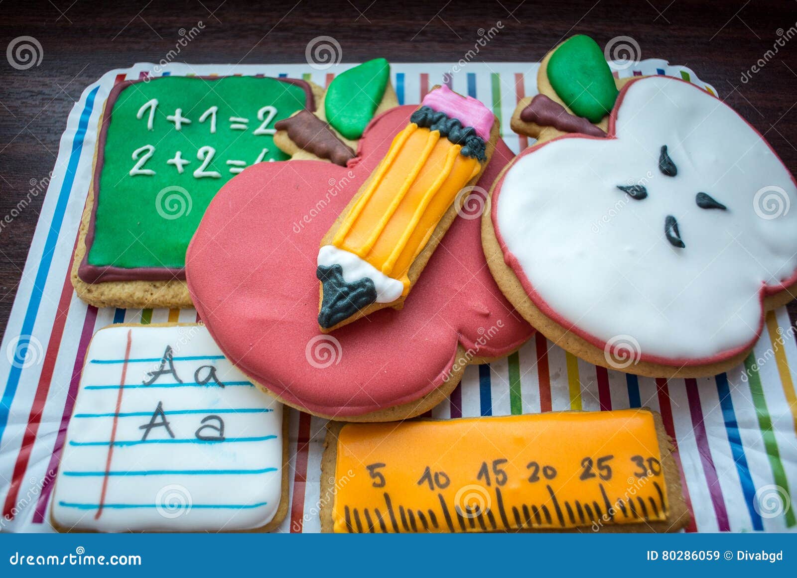 Back To School Decorated Cookies Stock Image - Image of elementary ...