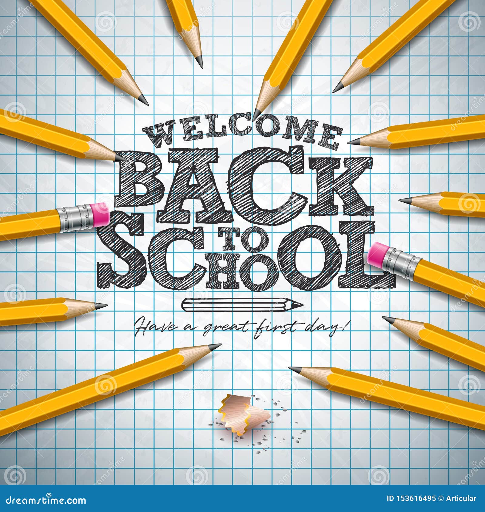 Back To School Design With Graphite Pencil And Typography Letter On ...
