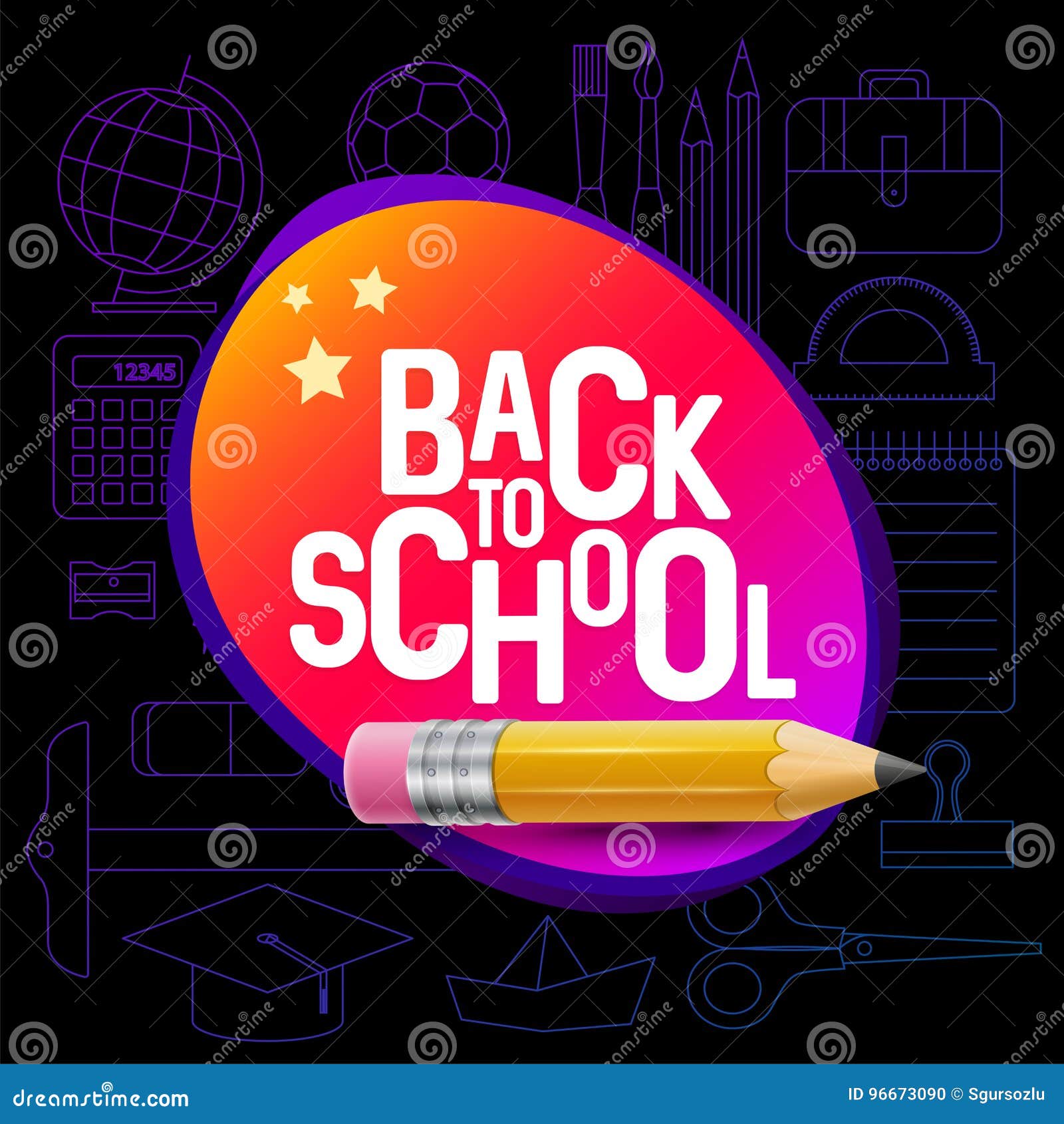 Back to school design stock vector. Illustration of elementary - 96673090