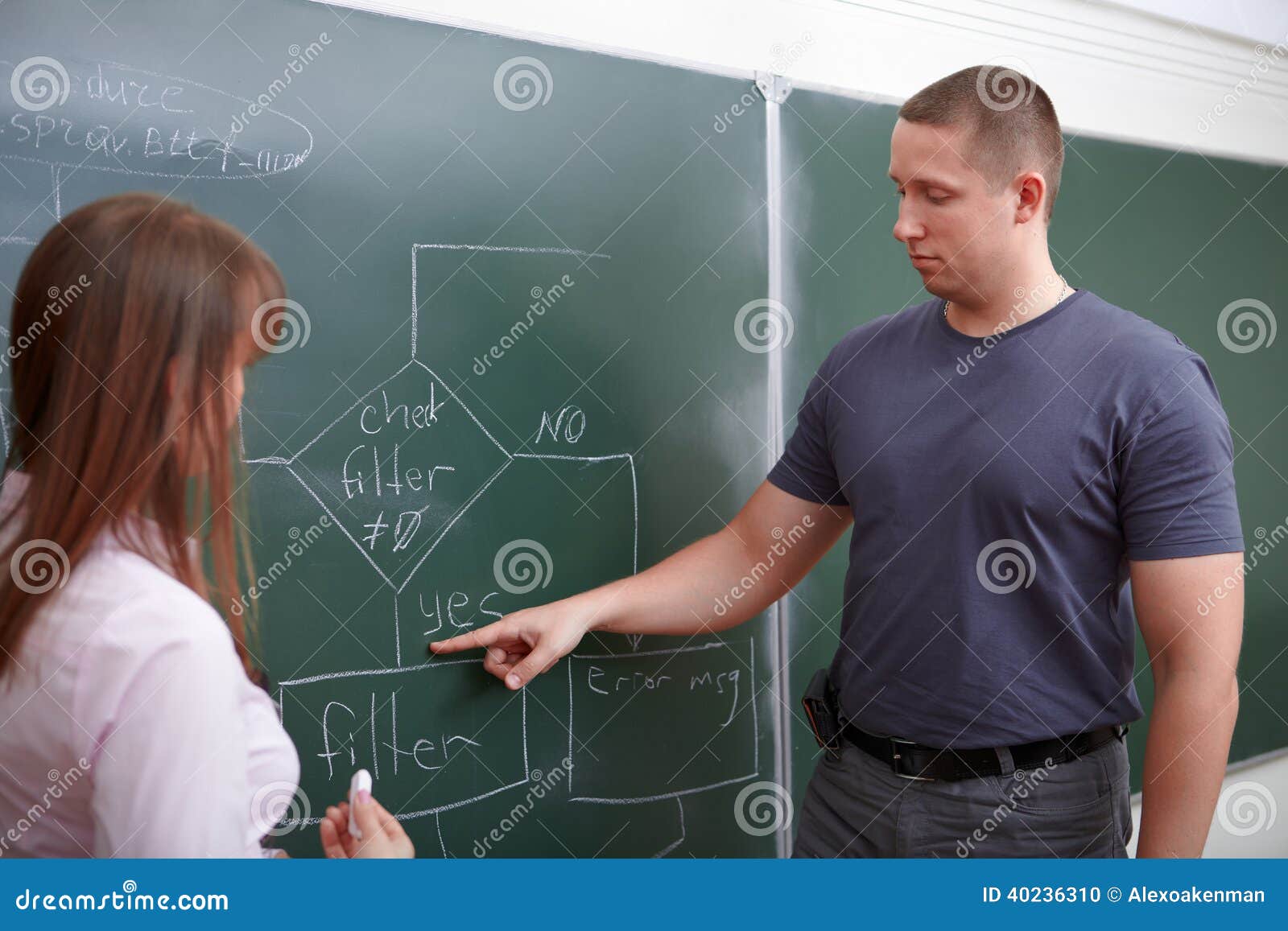Back To School. Discussion between Student and Teacher. Stock Photo ...