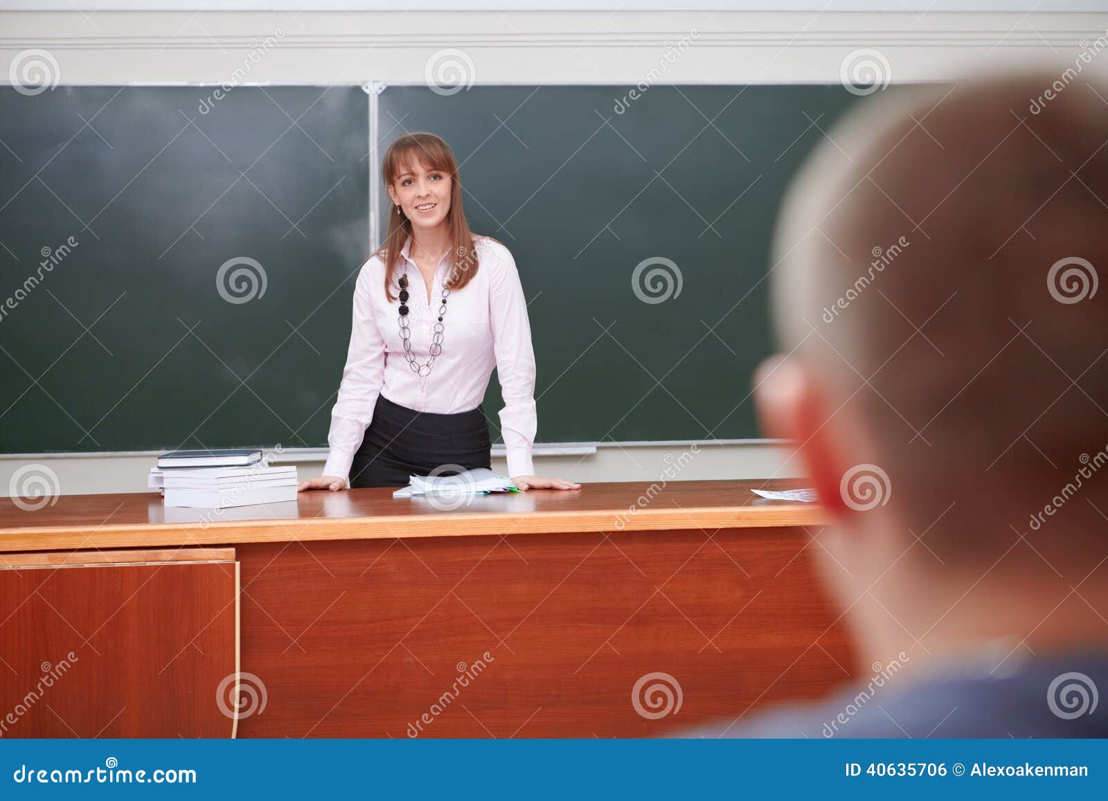 Back To School. Discussion between Student and Teacher. Stock Photo ...