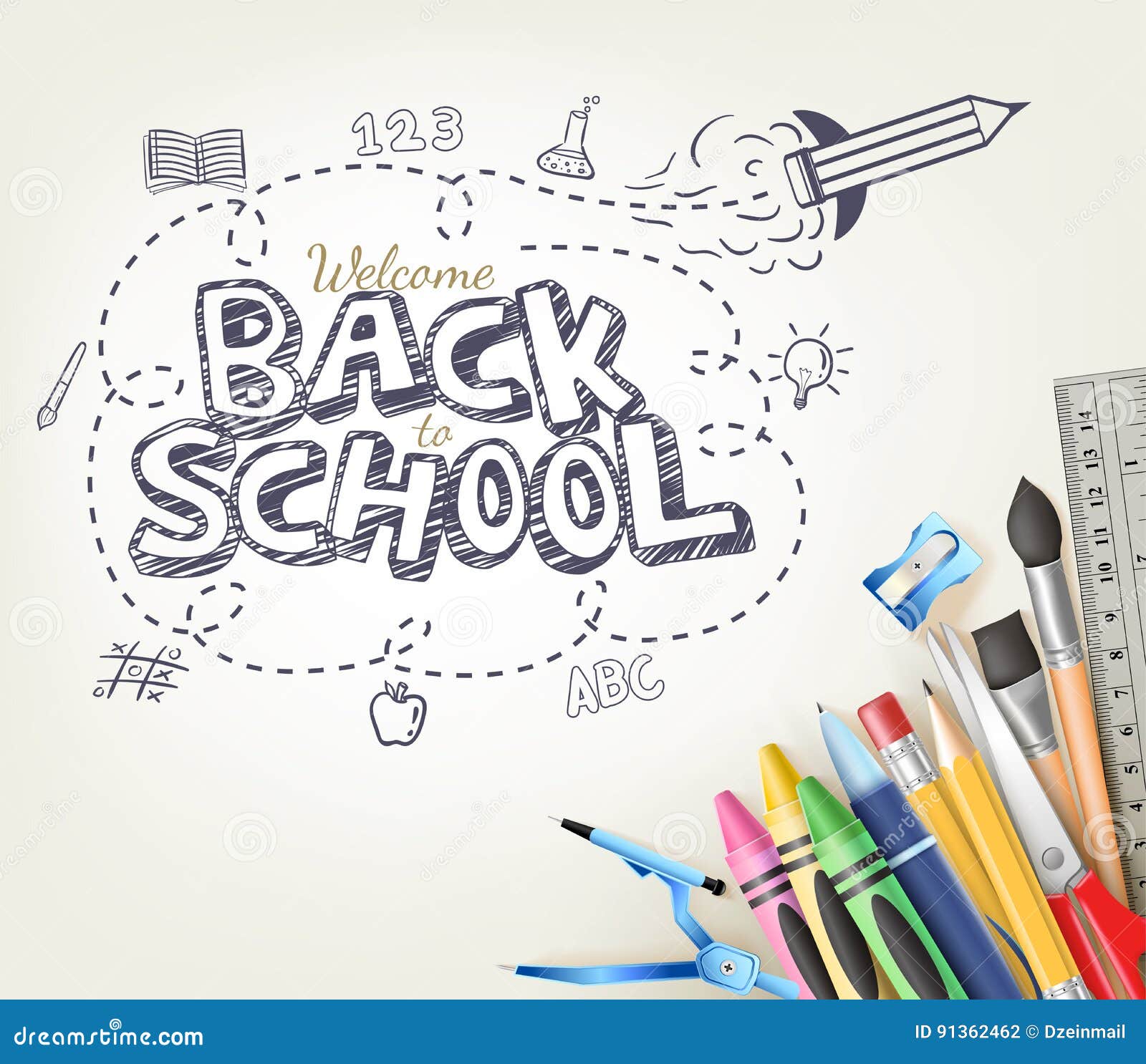 Doodle School Items Background Stock Illustrations – 2,082 Doodle ...