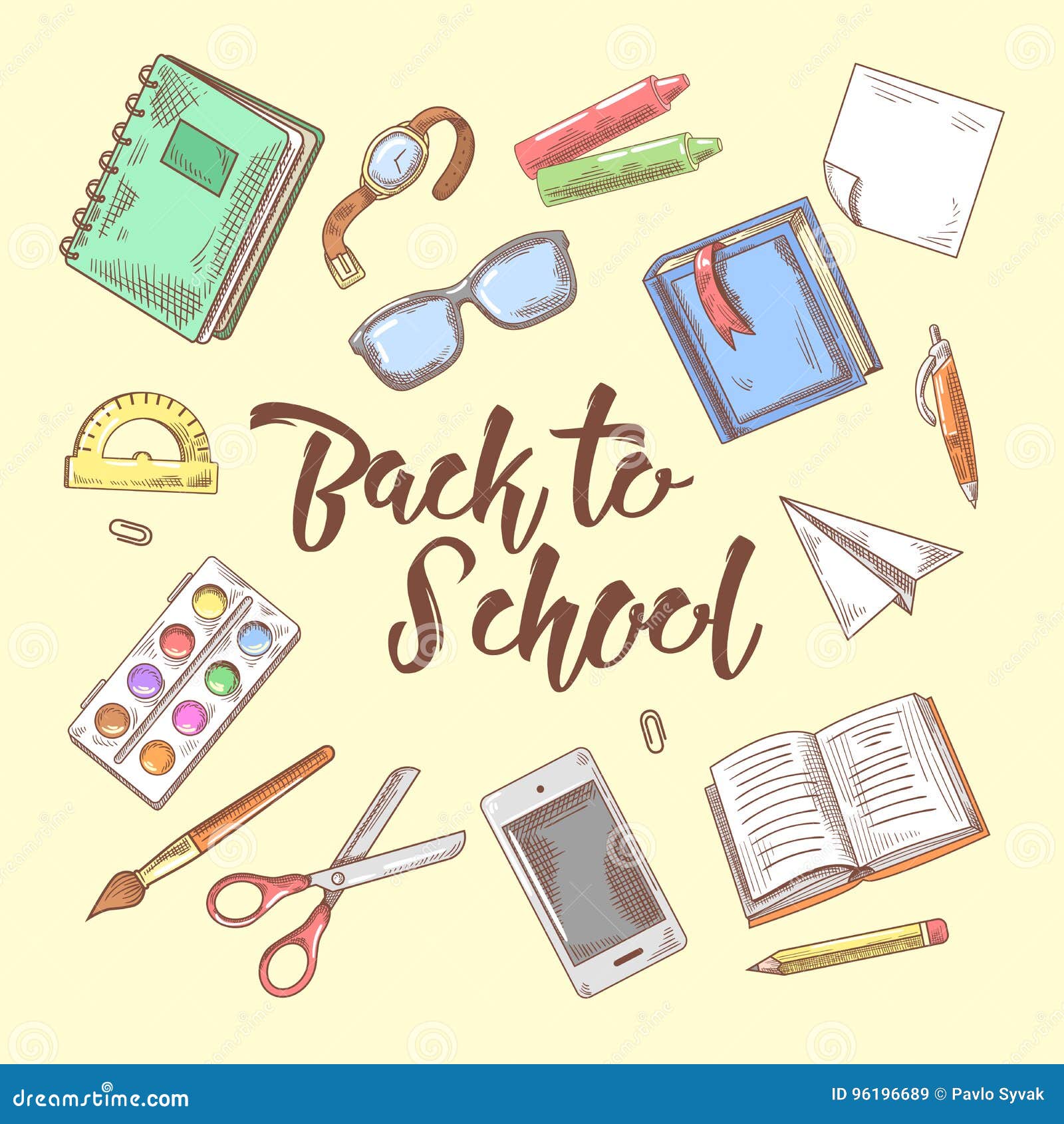 Back To School Doodle. Educational Concept Stock Vector - Illustration ...