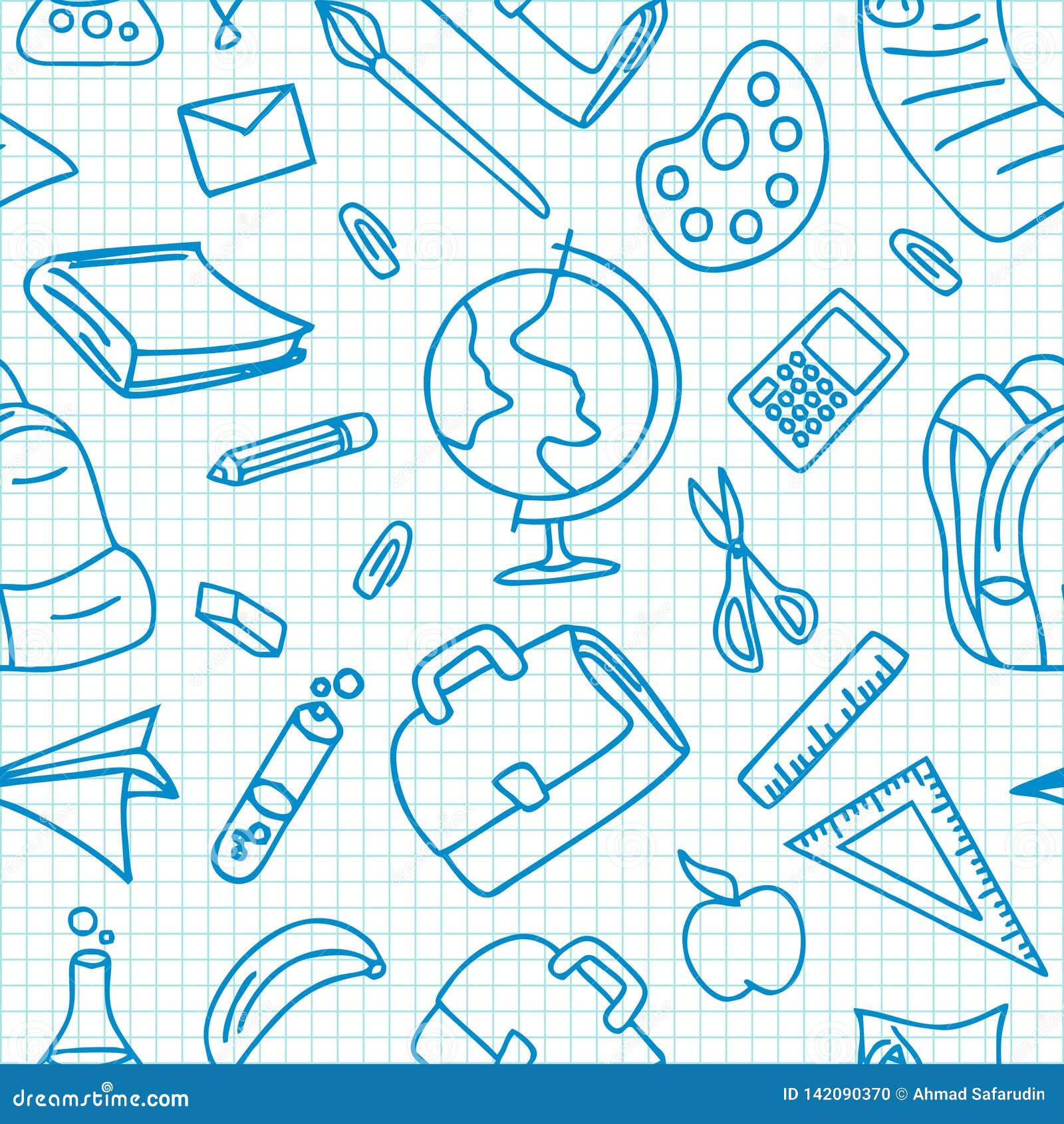 Back To School Doodle Line Drawing Vector Illustration Vintage Style ...