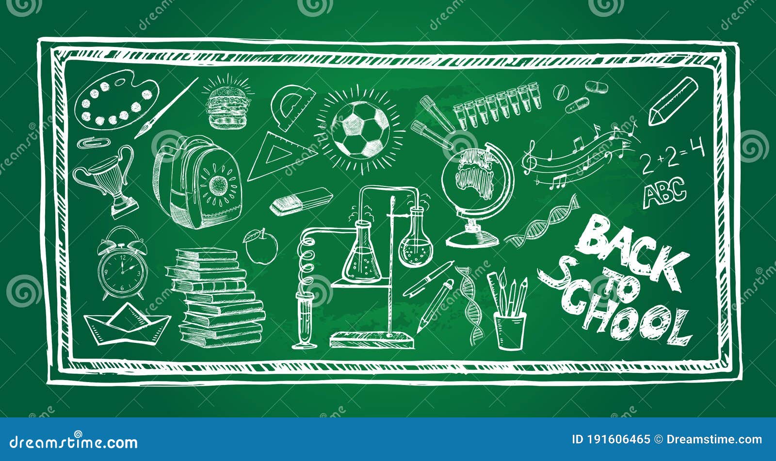 Back To School Doodle Set. Hand Drawn Illustration Stock Vector ...