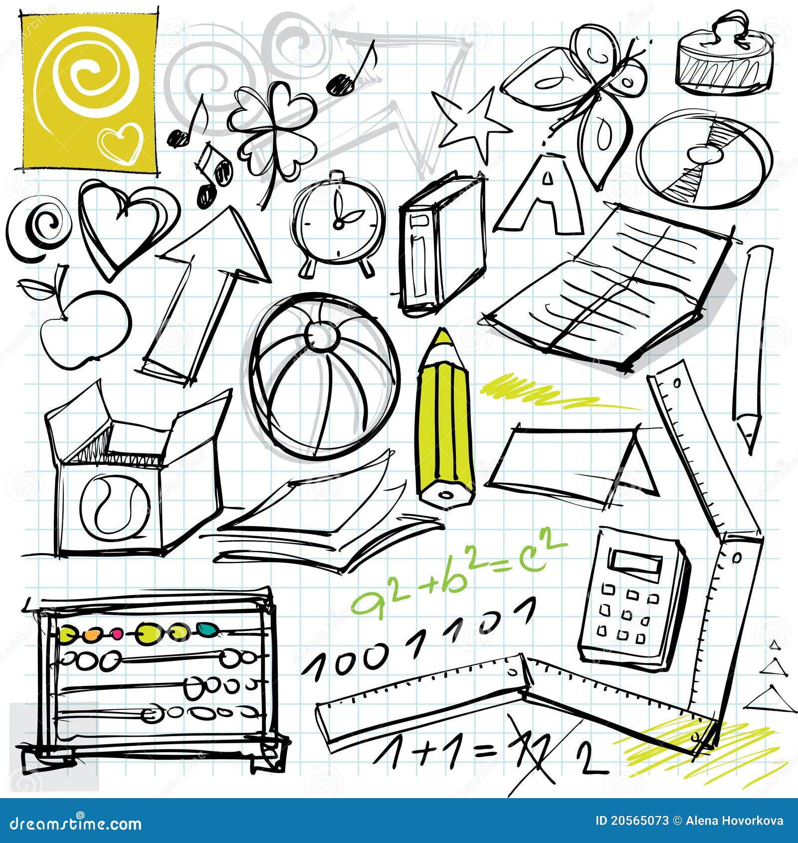 Back to school doodles stock vector. Illustration of design - 20565073