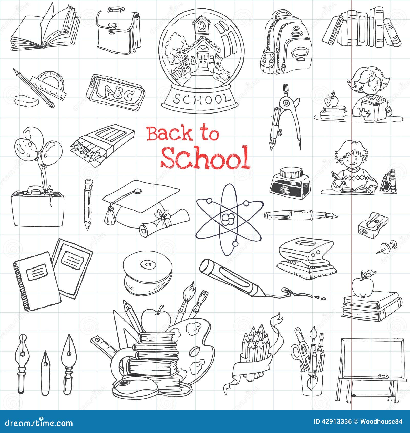 Back To School Doodles Vector Illustration | CartoonDealer.com #42913336