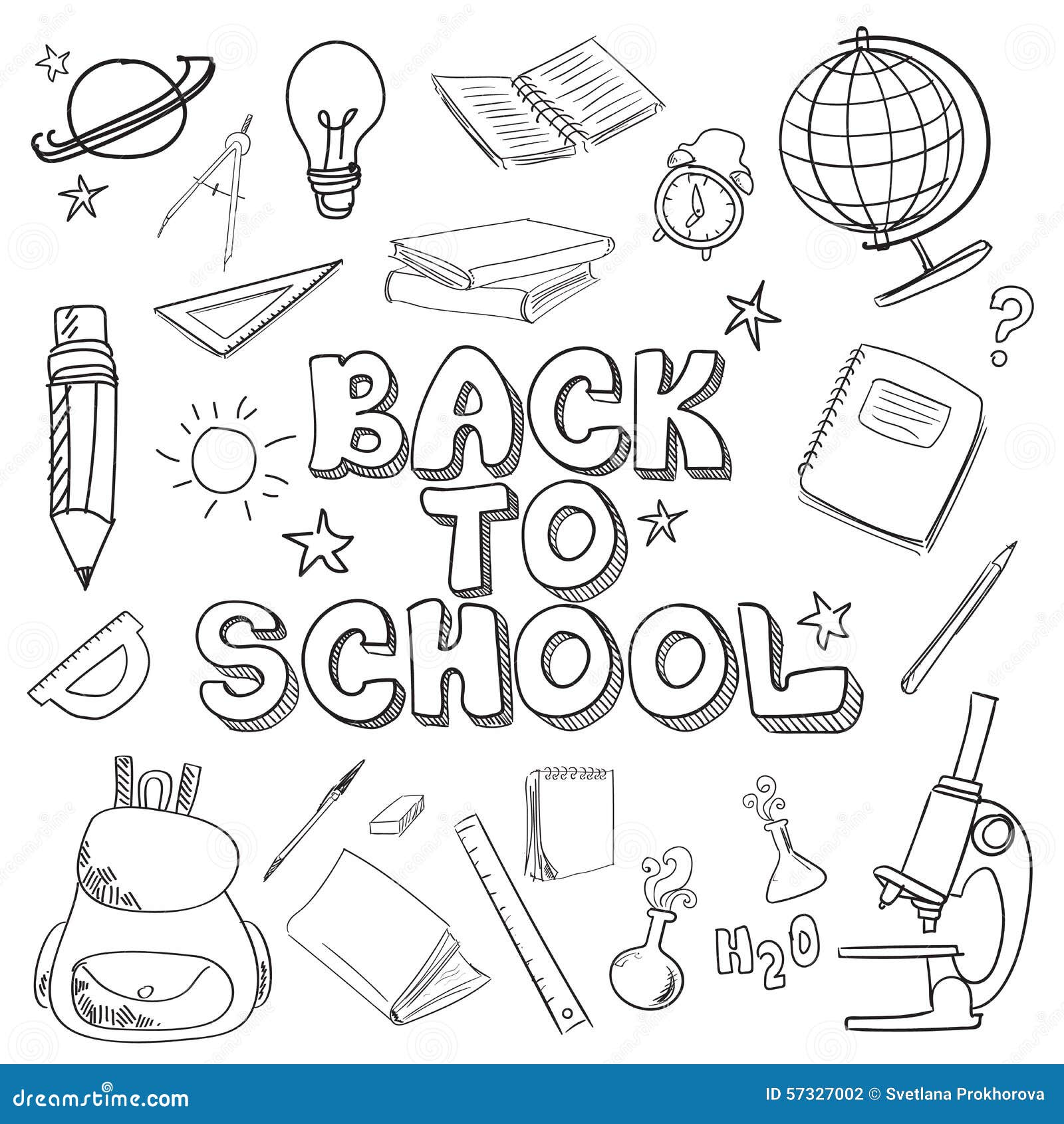 Back to school stock vector. Illustration of drawing - 57327002