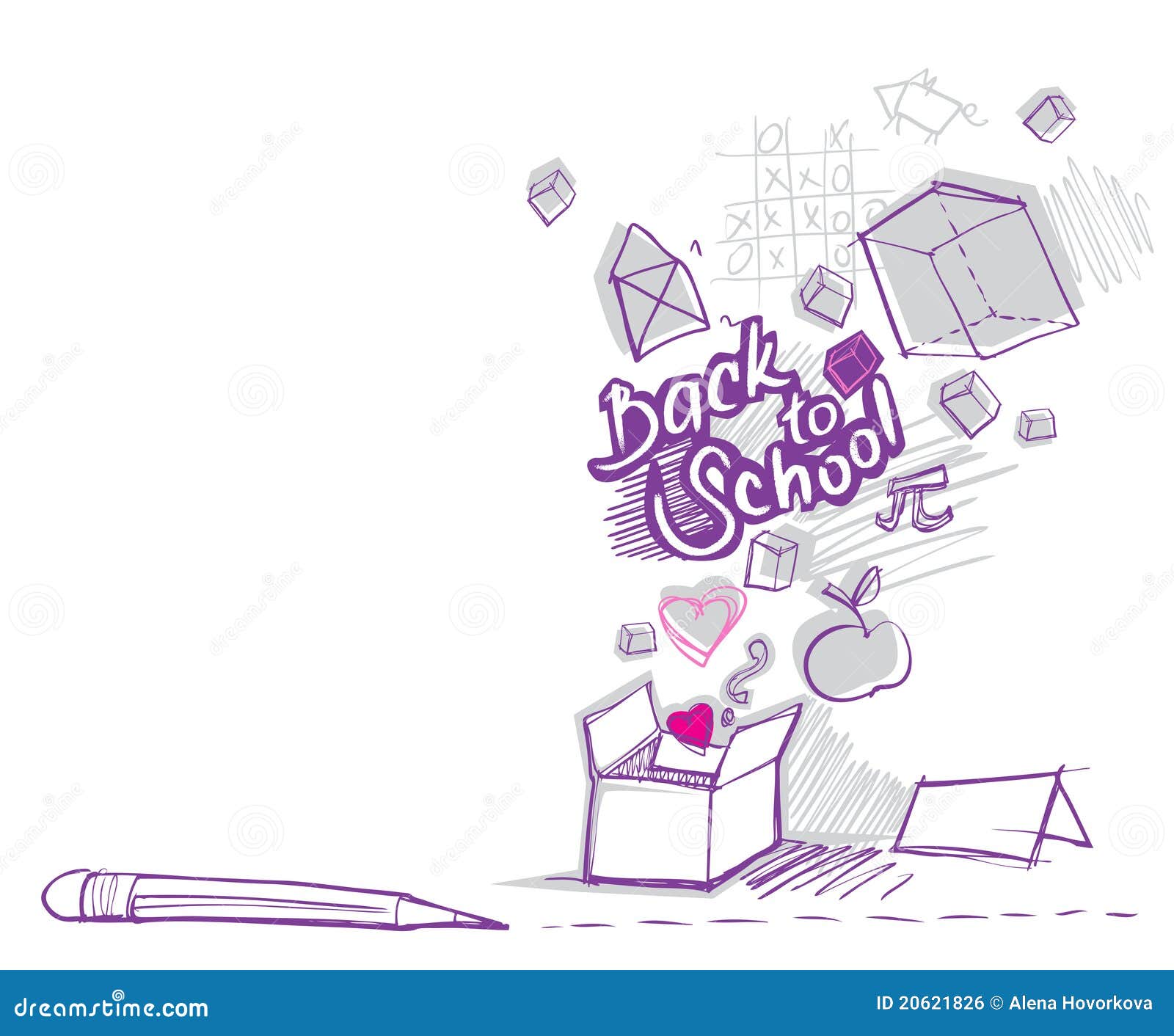 Back To School Doodles (out of Box Objects) Stock Illustration ...