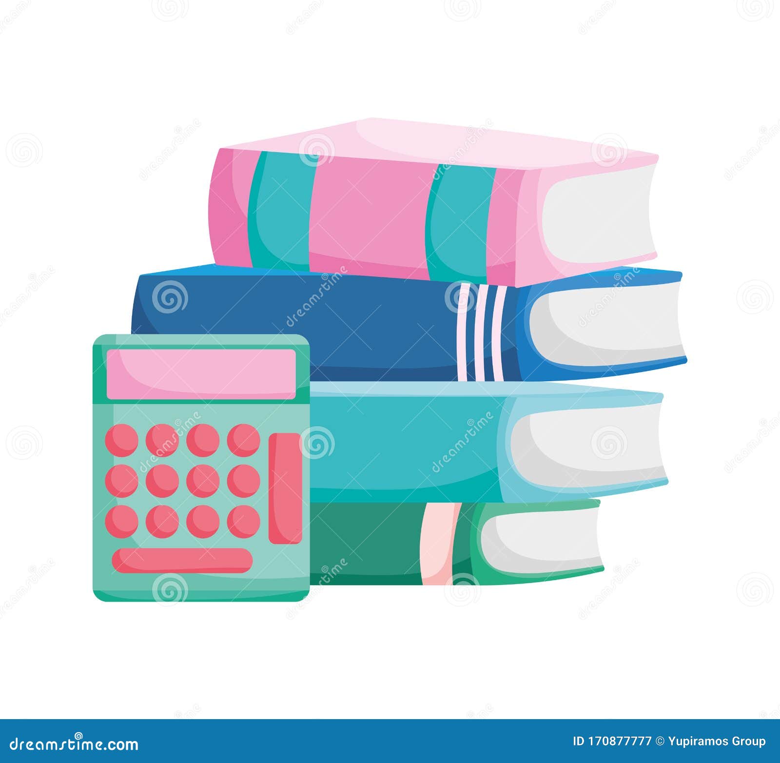 Back To School Education Calculator and Stacked Books Stock Vector ...