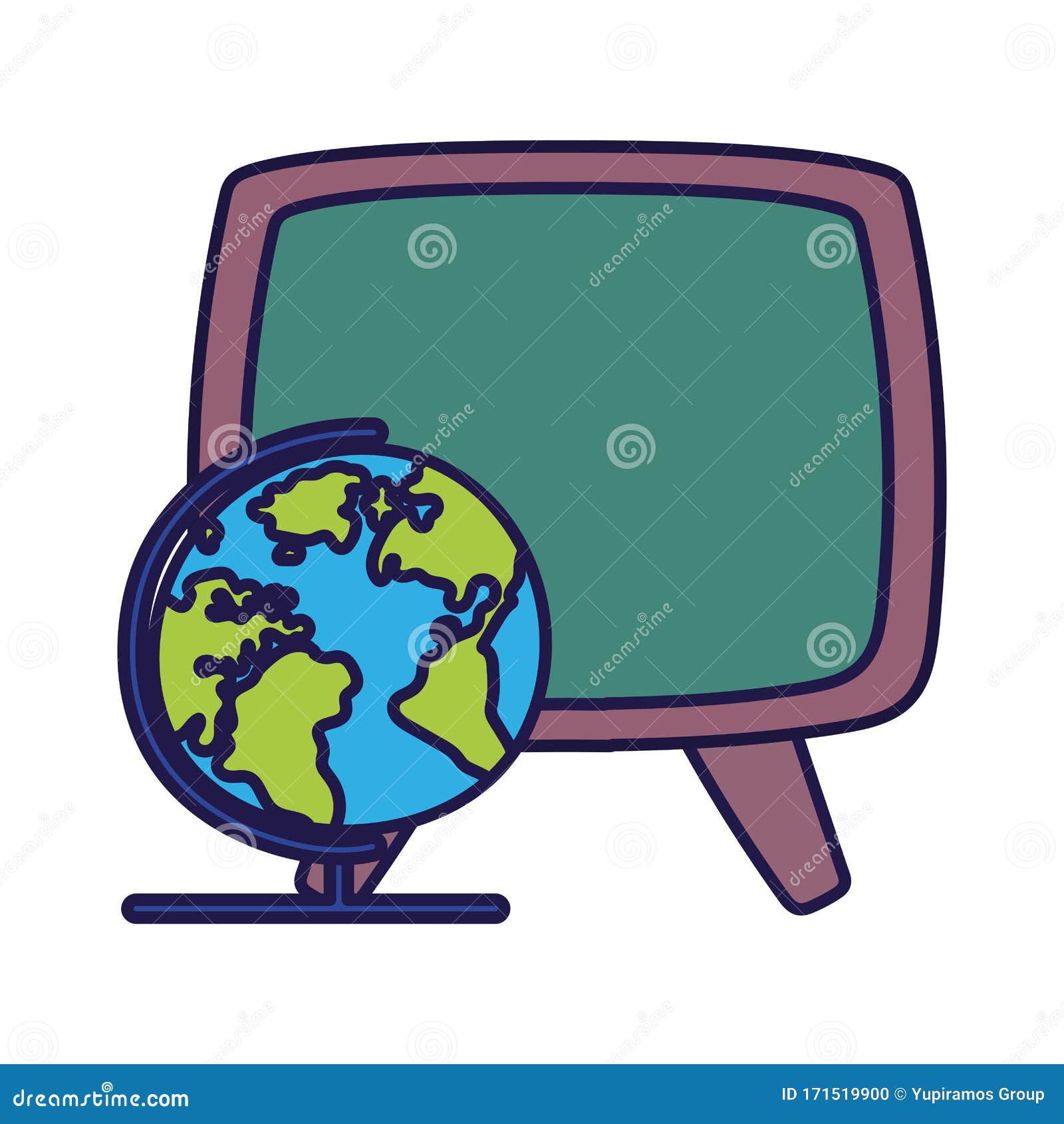 Back To School Education Chalkboard and Globe Map Class Stock Vector ...